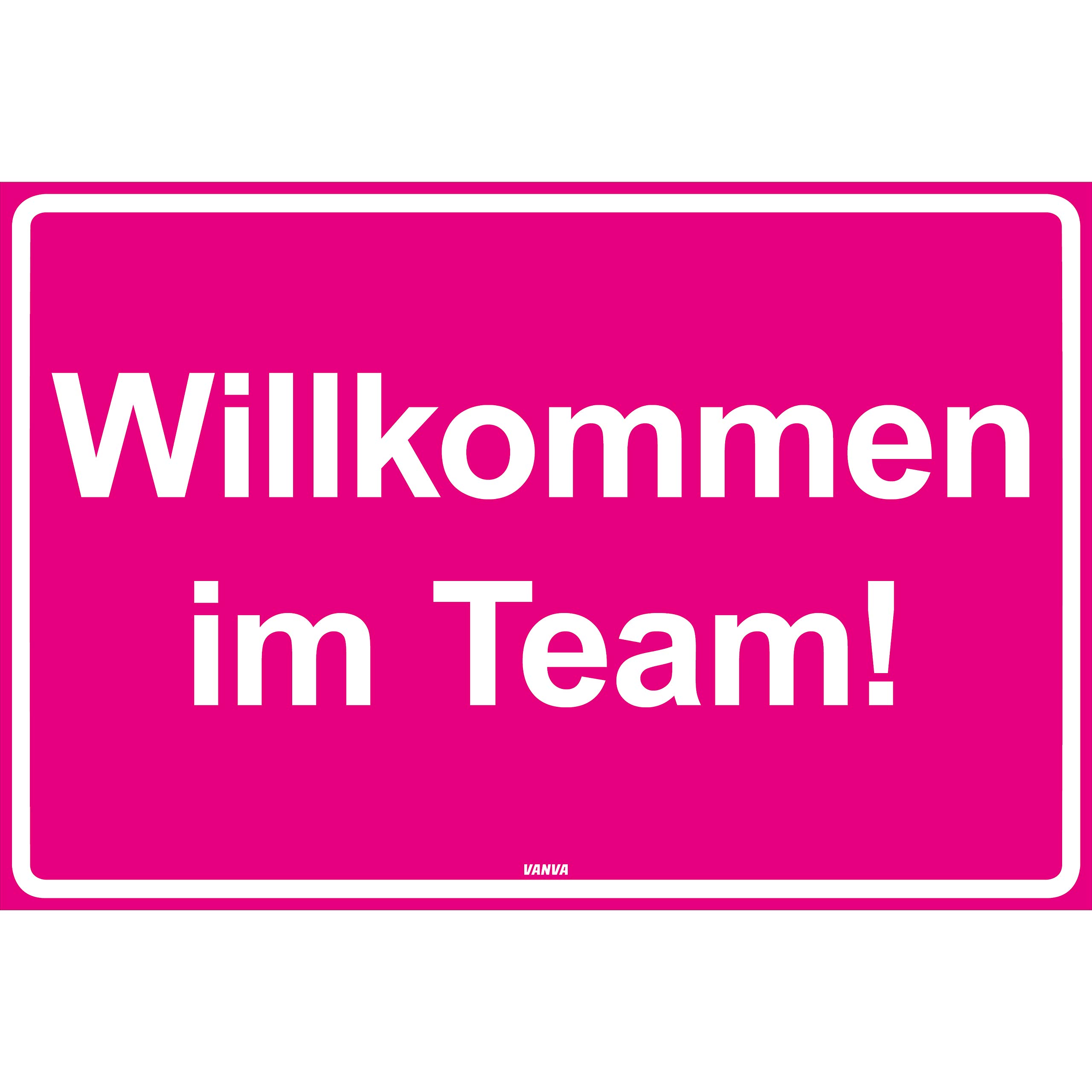 Willkommen Im Team Schild Rosa