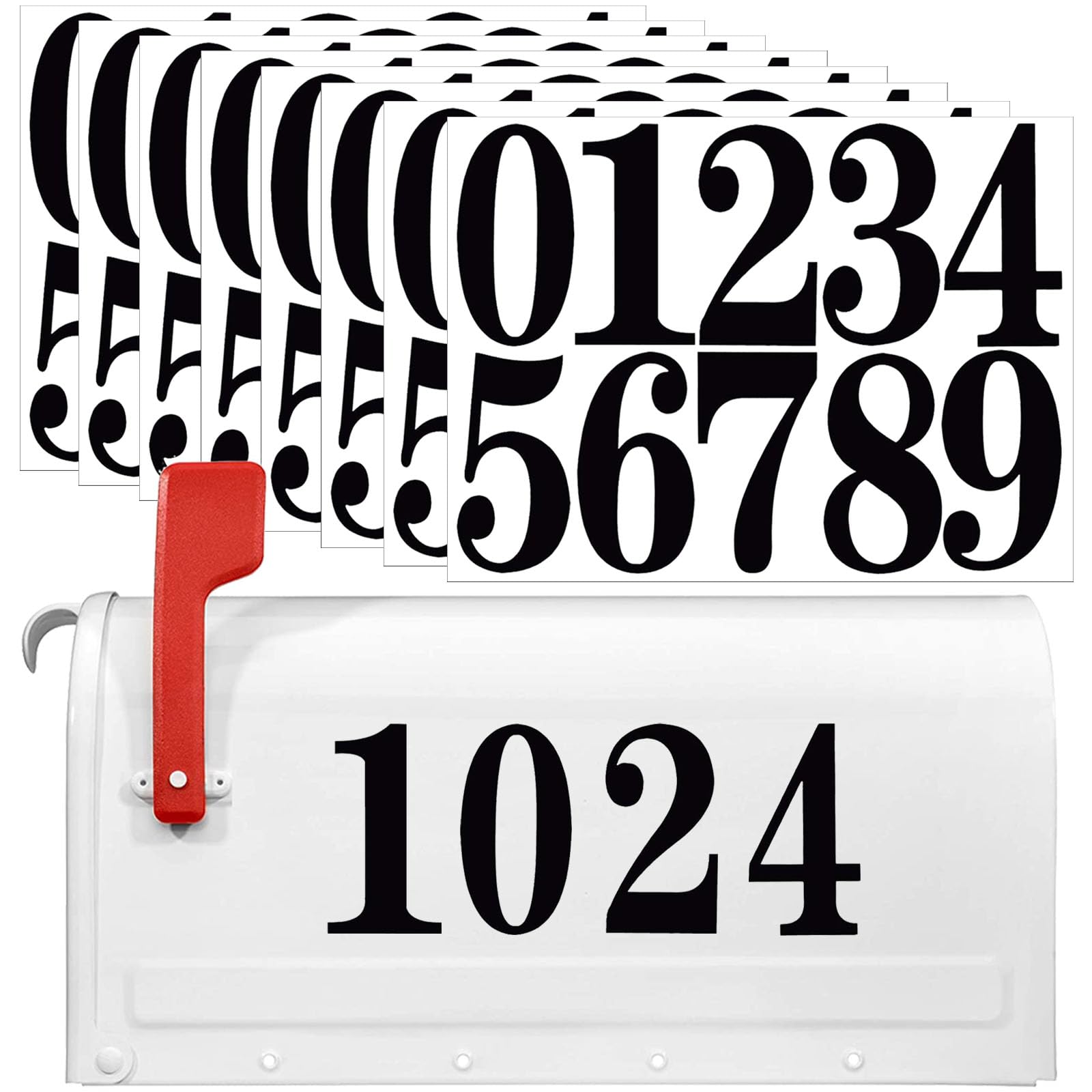 Amazon.com: Mailbox Numbers Stickers, 8 Sets Large 4 inch 0-9 Adhesive ...
