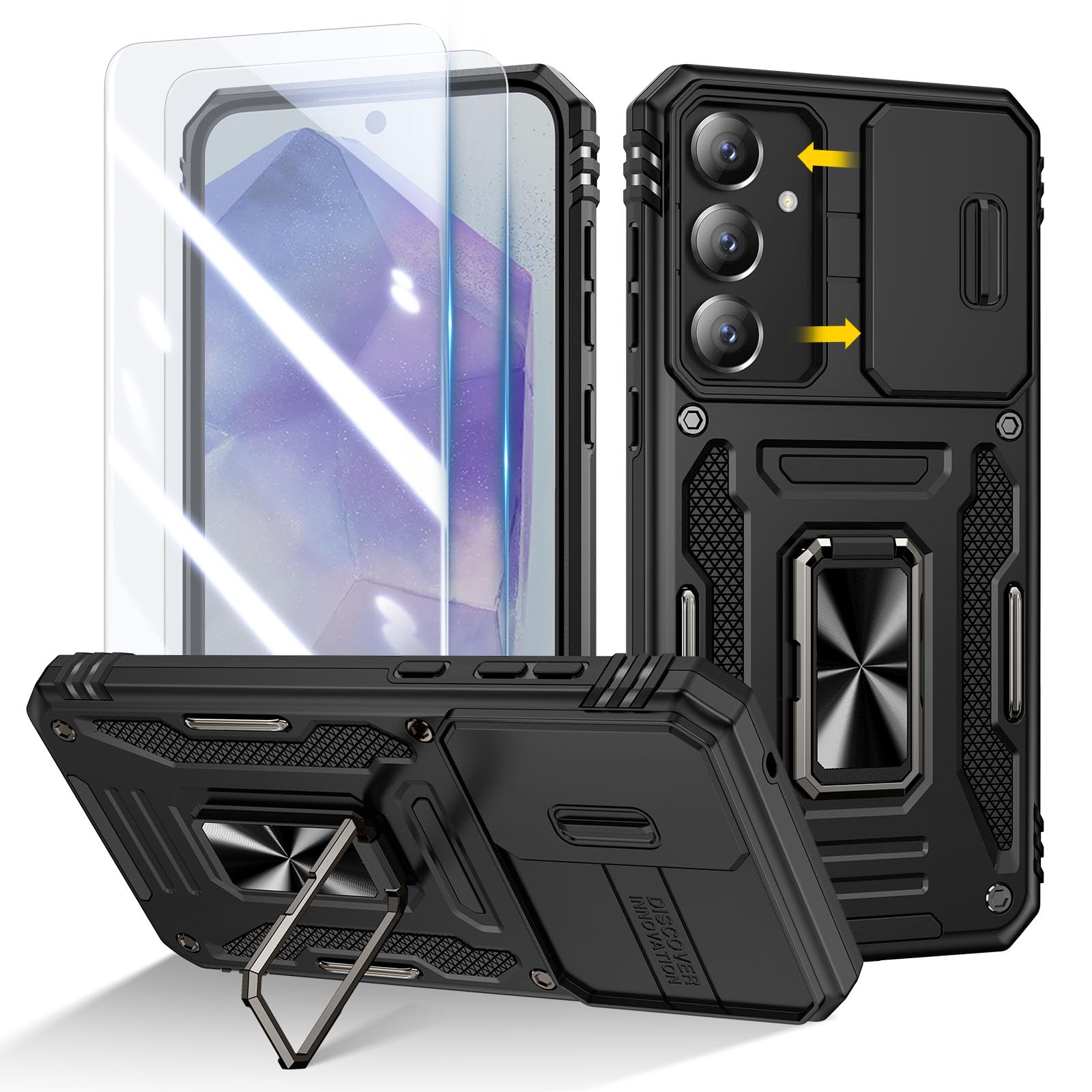 Doeshine for Samsung Galaxy A55 Case & A35 5G Case, 2 Pack Screen ...