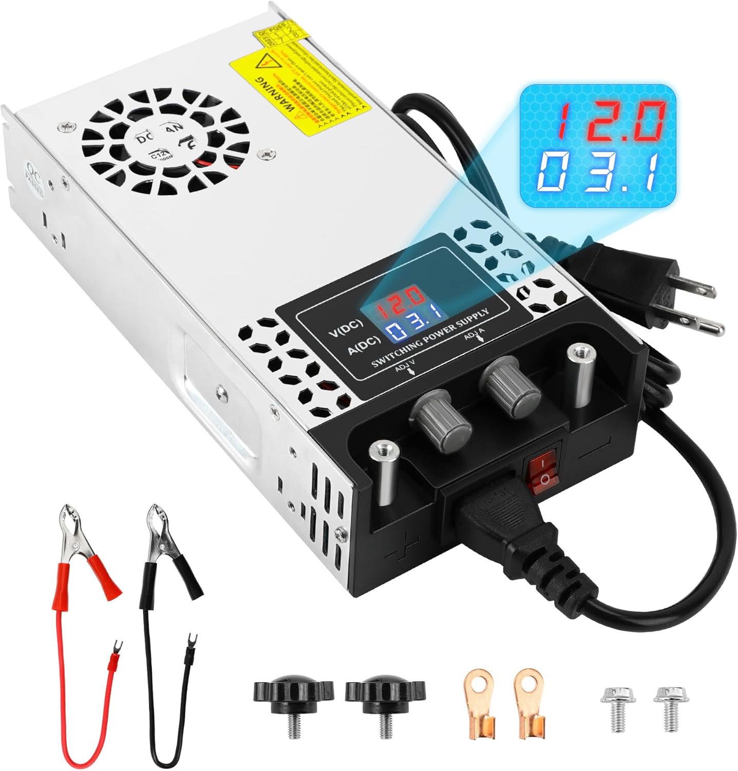 Amazon.com: VIXKPIRR Adjustable 0-12V Power Supply 50A 600W, 110V AC to DC 0-12V Buck Converter ...