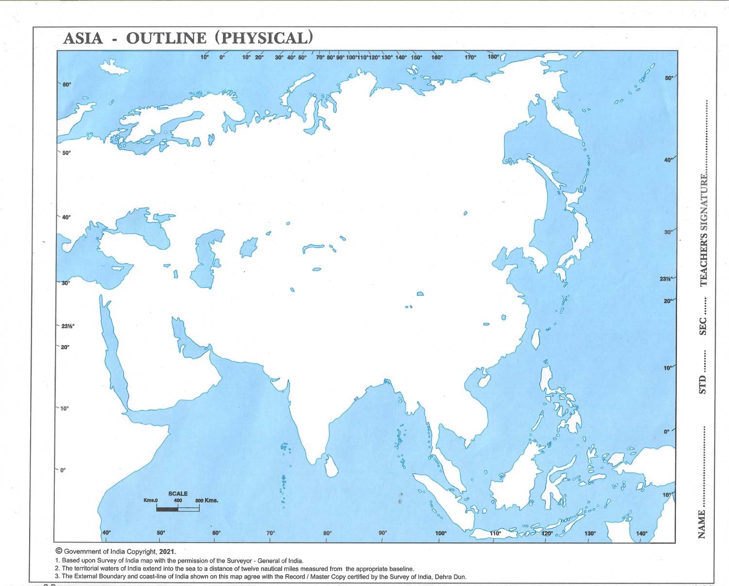 Maps for Practice Asia Outline 95 Maps | Students Practice Maps total ...