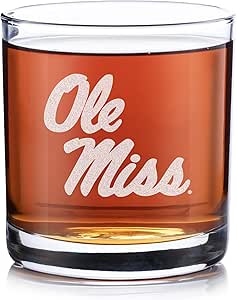Amazon.com | Lifetime Creations Ole Miss Whiskey Glass - Officially ...