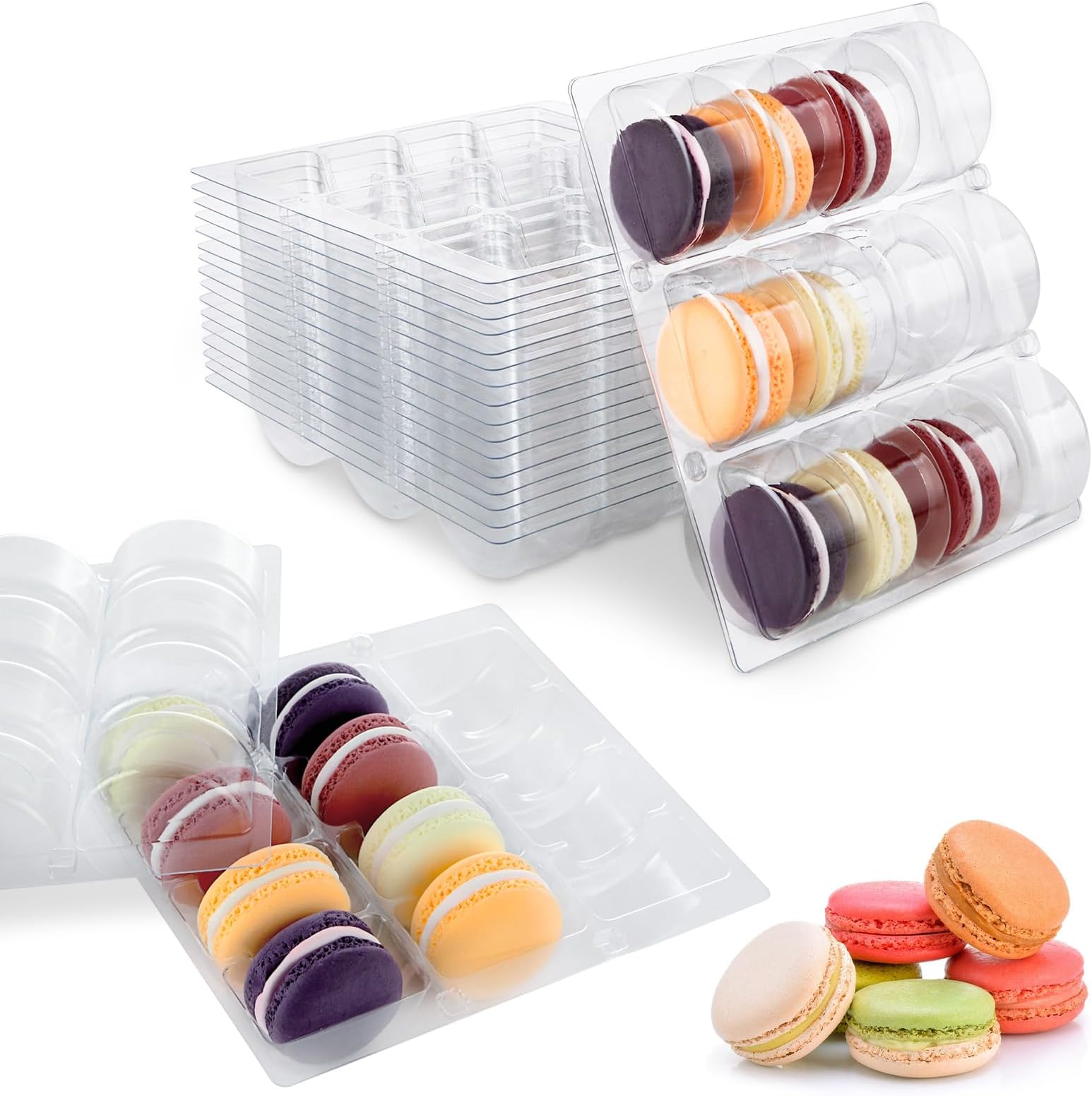 Amazon.com: Vend Exchange Clear Plastic Macaron Containers - Fits 12 ...