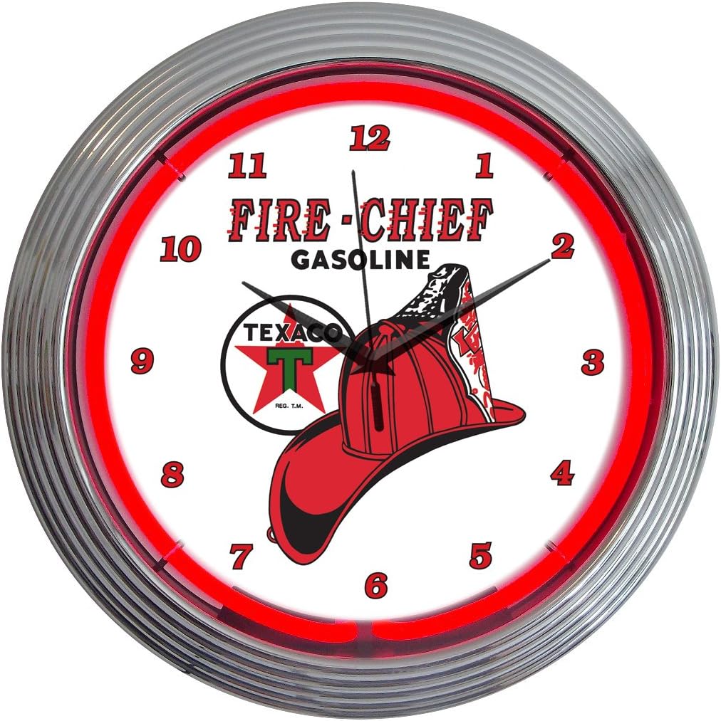 Amazon.com: Nostalgic Oil & Gas 18" Neon Clock with Tin Metal Sign ...