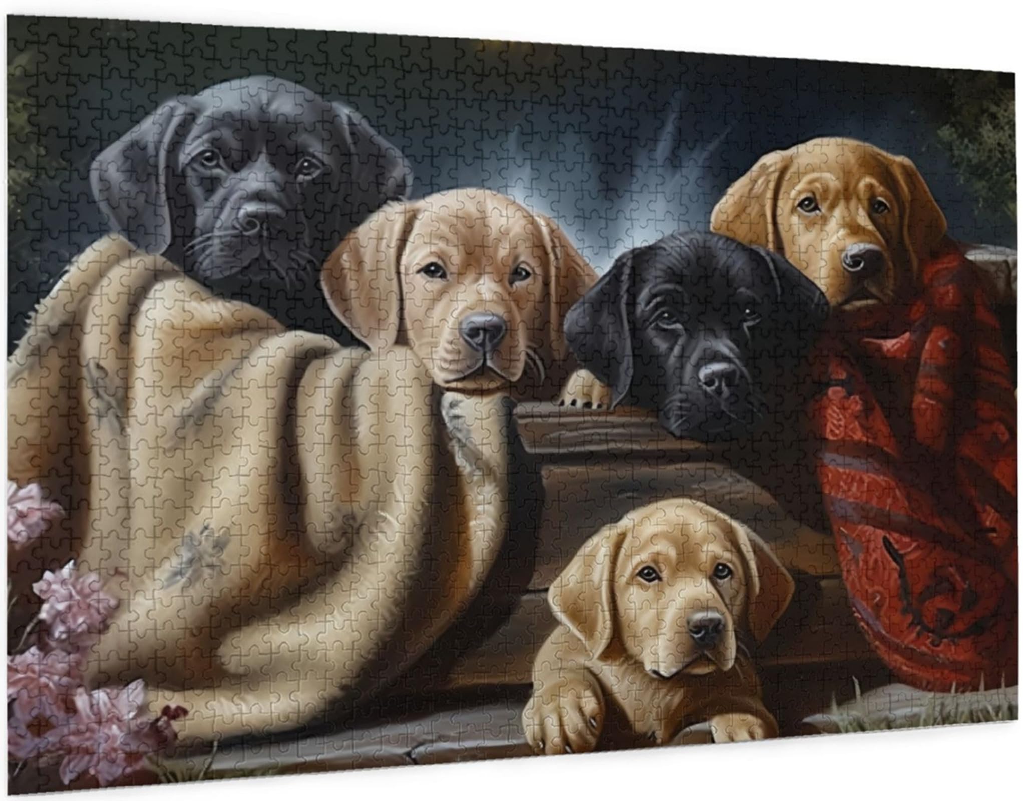Amazon.com: Jigsaw Puzzles 1000 Pieces Adults Black Labrador Dog Puzzle ...