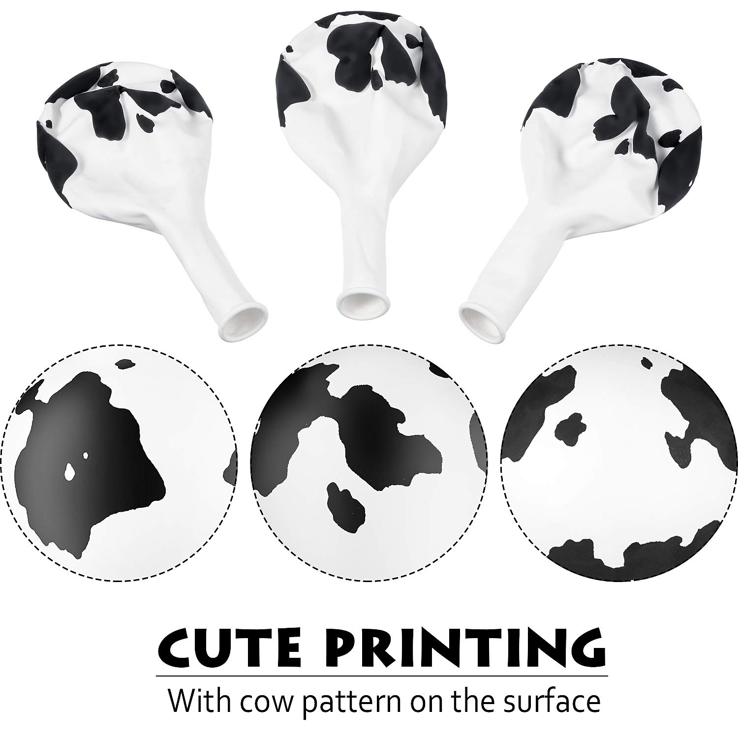 Snapklik.com : 100 Cow Balloons Latex Funny Cowprint Balloons For Cow ...