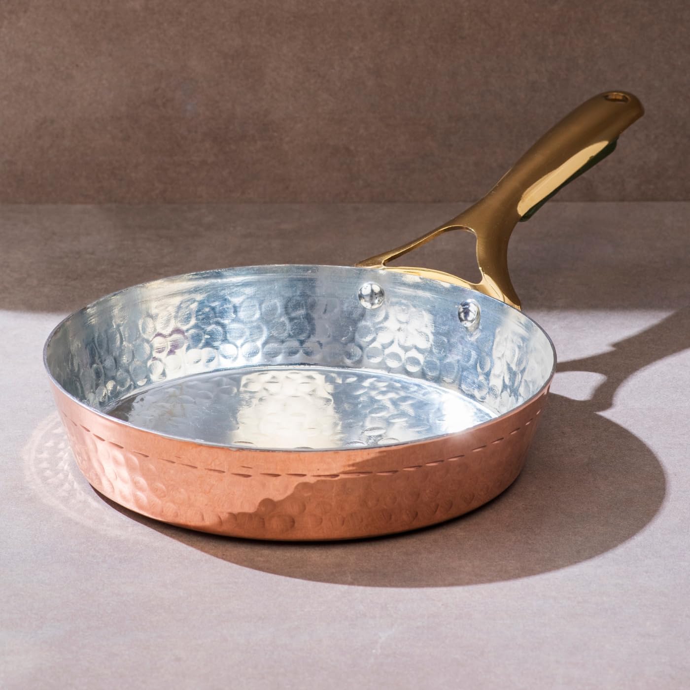 Amazon.com: P-TAL Copper Frying Pan with Heat-Resistant Handle | 8.5 ...