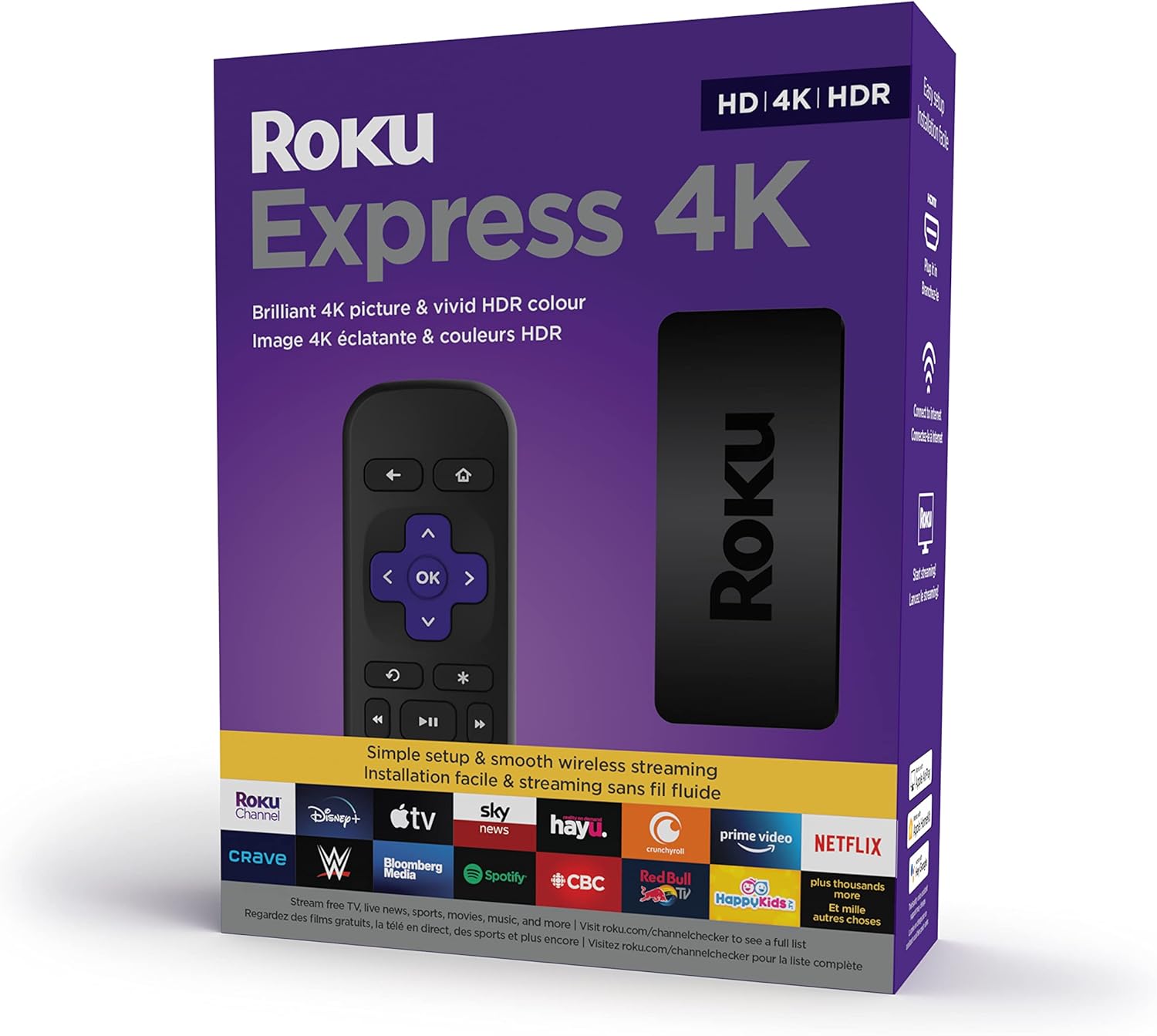 Roku Express 4K 2021 | Streaming Media Player HD/4K/HDR with Smooth ...