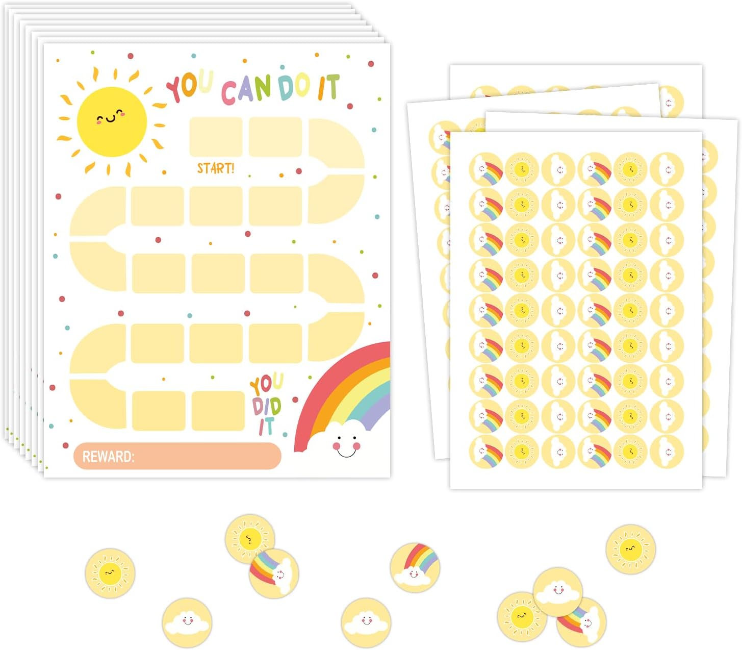 Amazon.com : Behavior Reward Chart for Toddlers Boys Girls, You Can Do ...