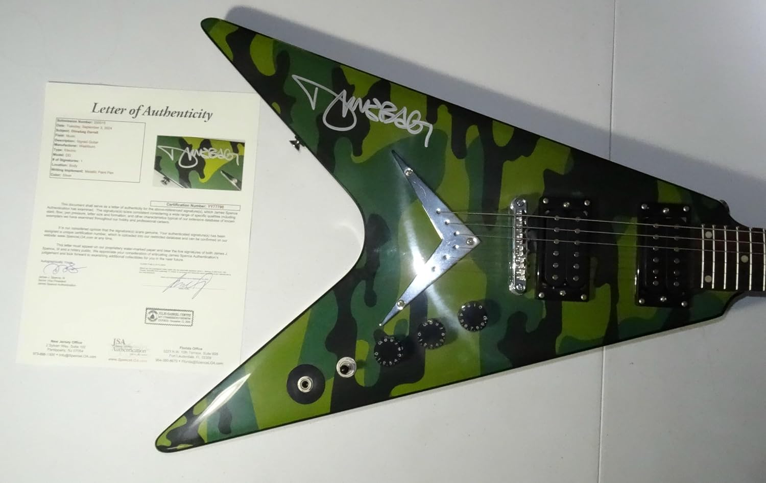 Signed Panter Dimebag Darrell Abbott Autographed Washburn Guitar ...