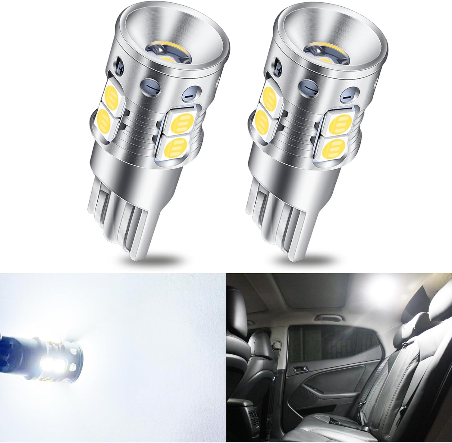 Amazon.com: GJTIANXK 194 LED Bulbs 6000K White Canbus Error Free 168 ...