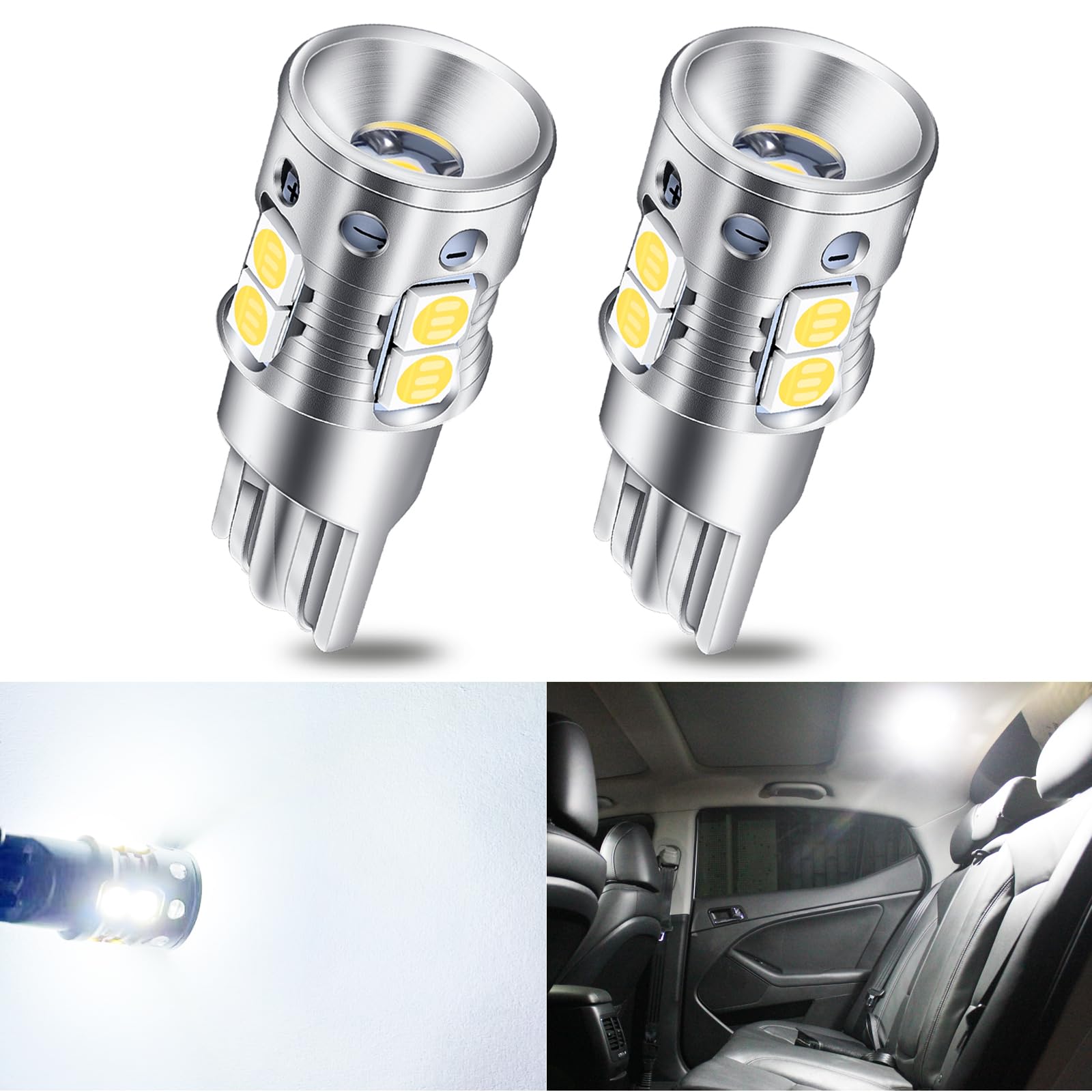 Amazon.com: GJTIANXK 194 LED Bulbs 6000K White Canbus Error Free 168 ...