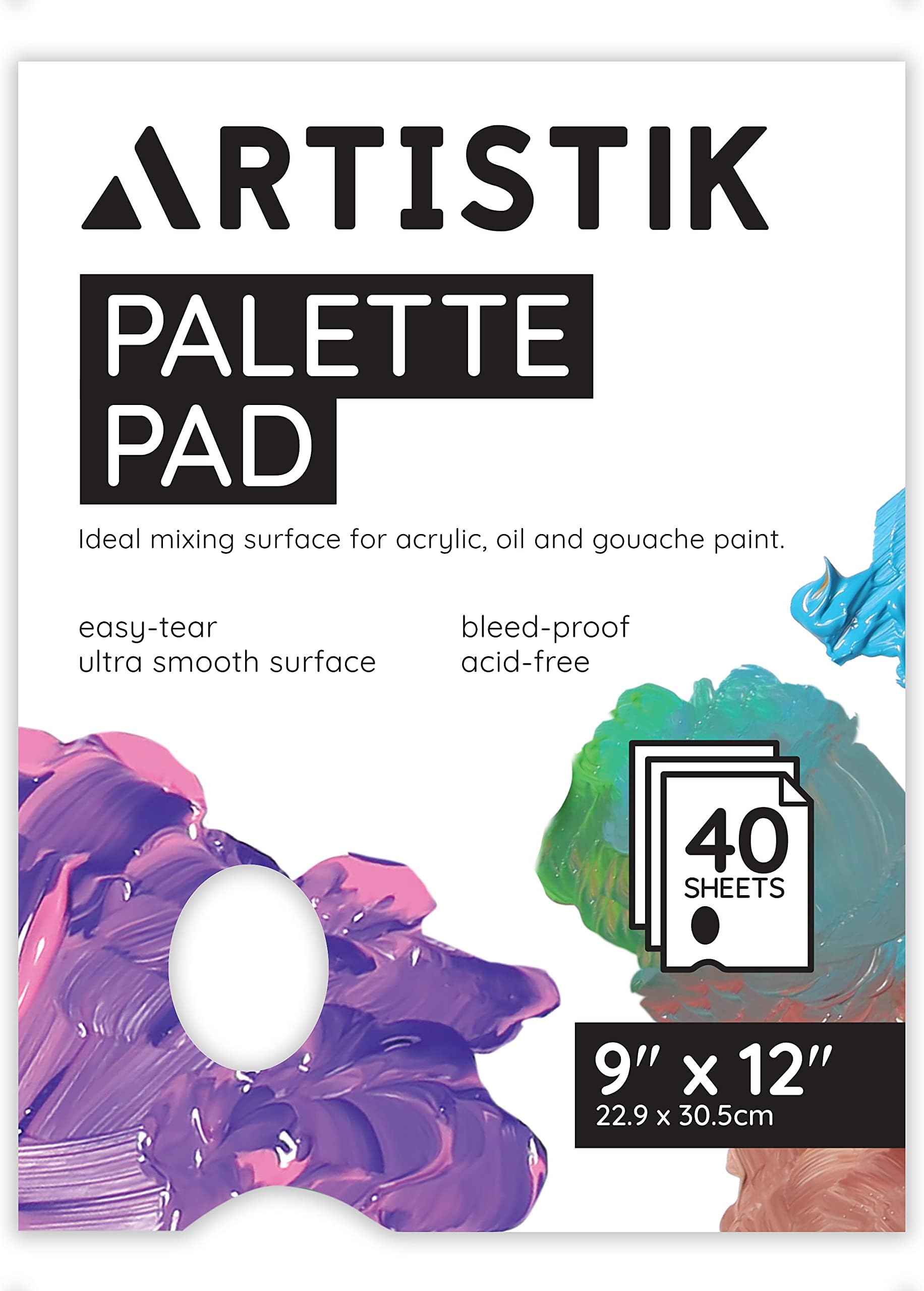 iGadgitz Home U7092 Palette Paper Tear Off Palette Pad Disposable Paint ...