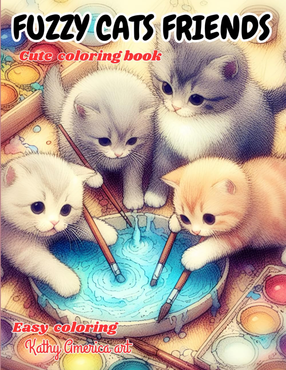 Amazon.com: Fuzzy Cats world: Super Cute Coloring Book for Adults and ...
