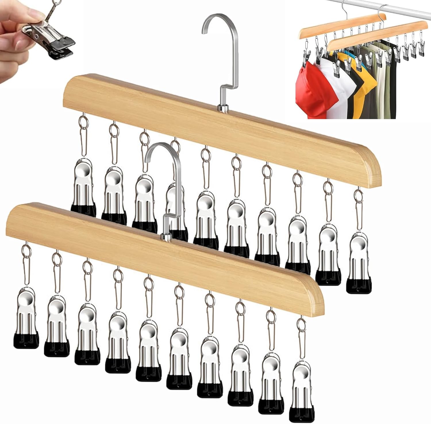 Amazon.com: Closet Organizer with 10 Clips - Space Saving Hanging ...