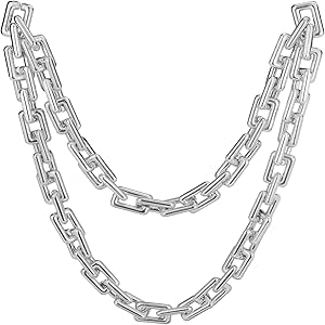 Ruiziyi Big Chunky Fake Gold Silver Chain Necklace, Hip Hop Rapper ...
