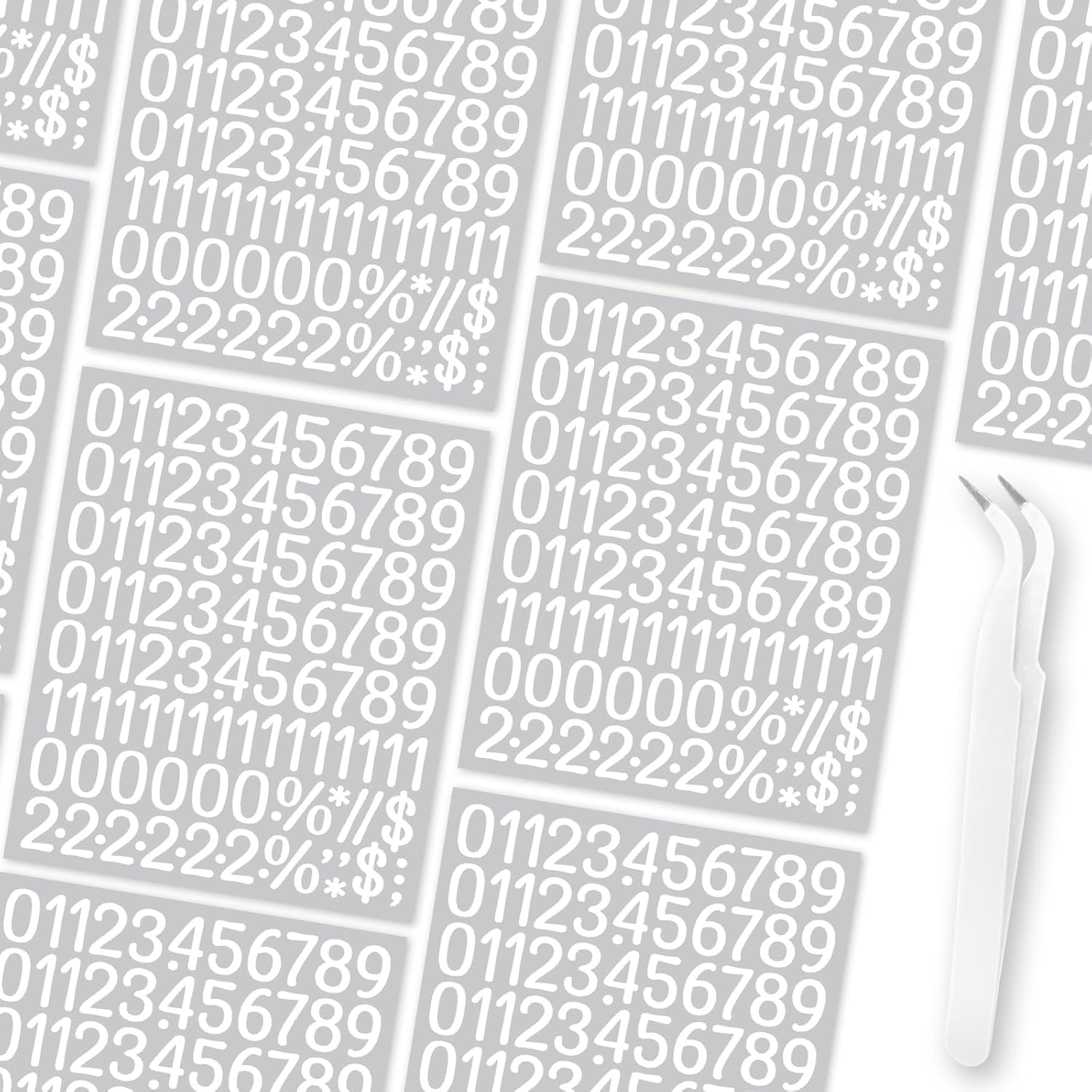 Amazon.com: White 1-10 Number Stickers, 1296 Pcs/12 Sheets Vinyl ...