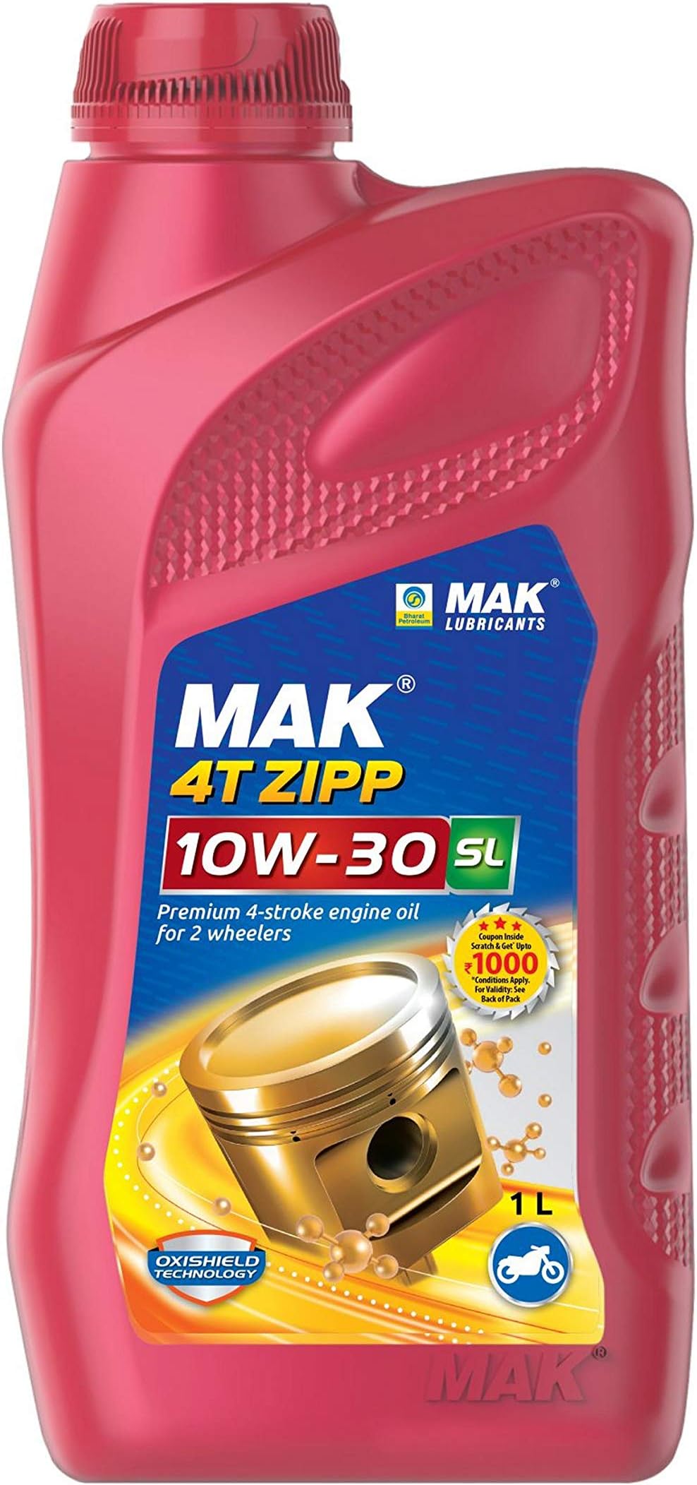 MAK LUBRICANTS MAK 4T Nxt Semi-Synthetic Bike Engine Oil, 1L ...