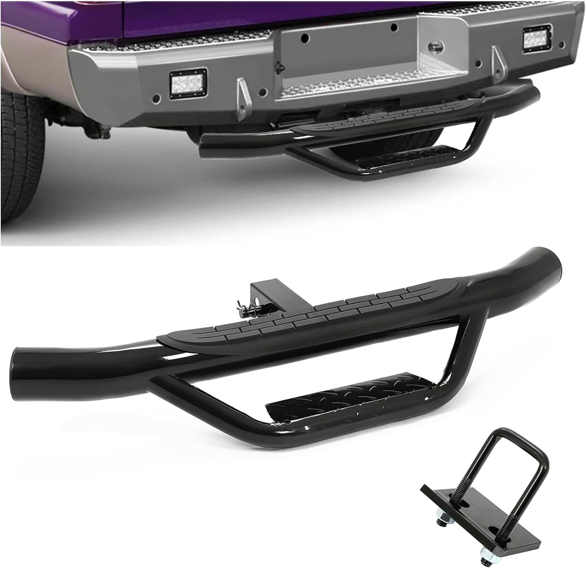 Amazon.com: Universal 27 Inches Black Rear Tow Hitch Step Bar Board for ...