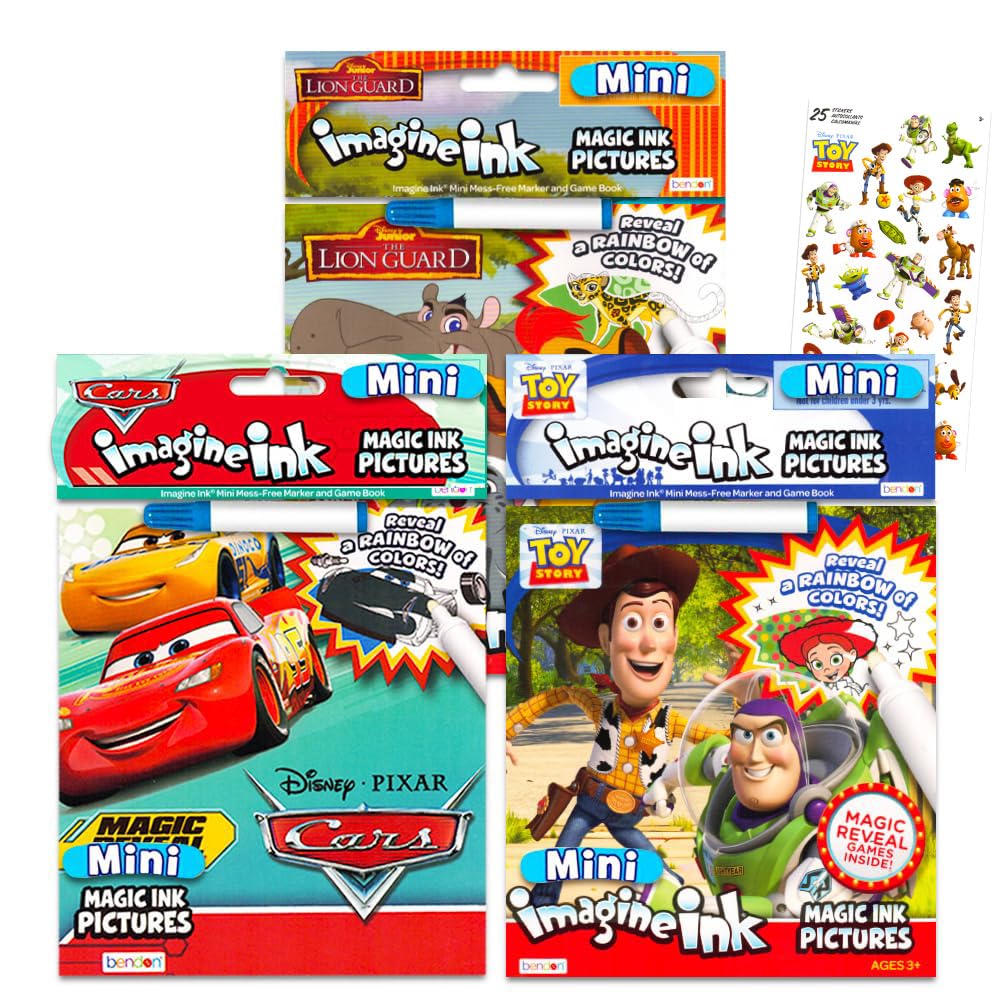 Amazon.com: Disney Pixar Magic Ink Coloring Book Super Set - 3 Imagine ...
