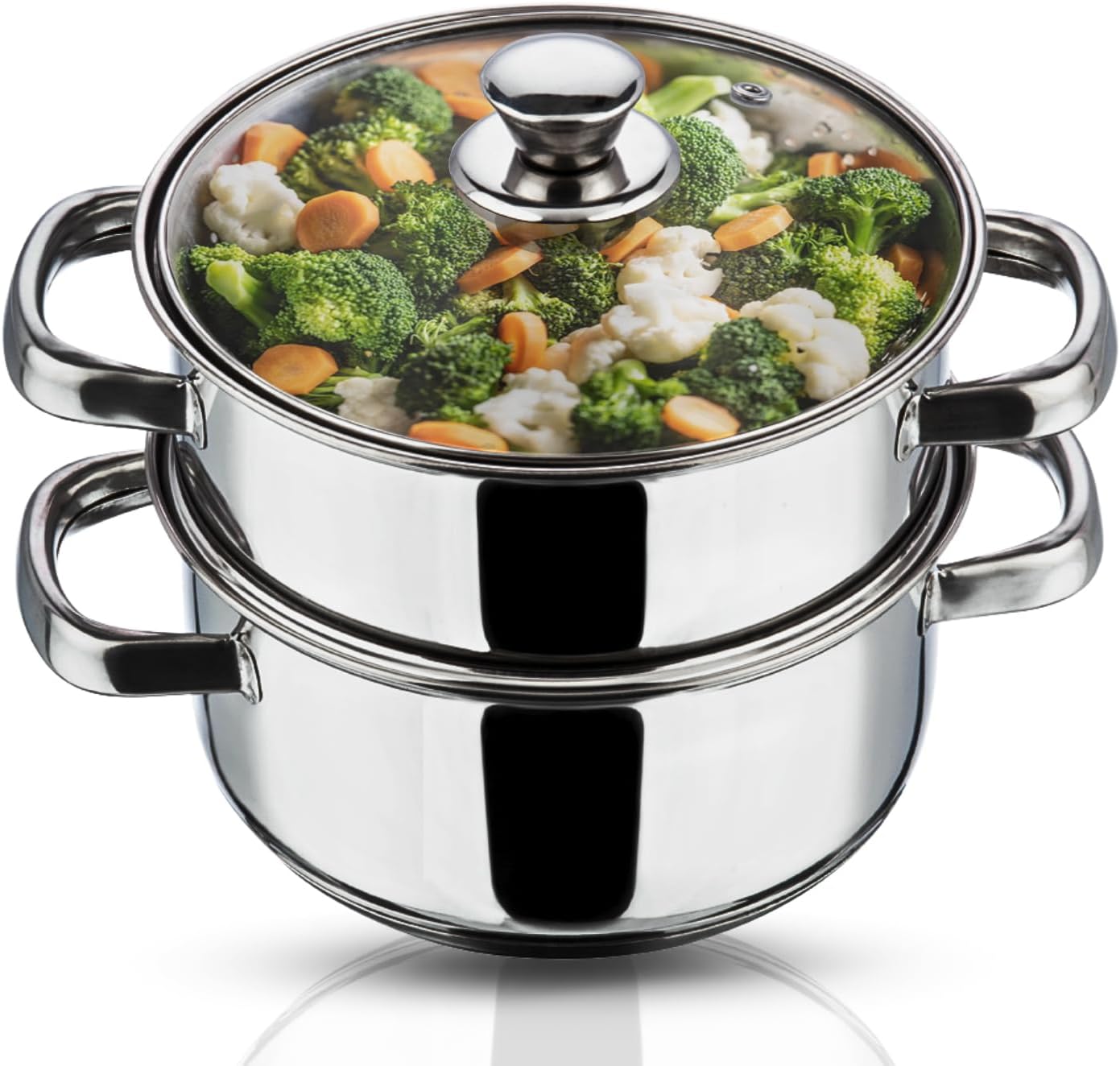 Vinod Stainless Steel 2-Tier Steamer - 20cm | Vegetable, Momo Steamer ...