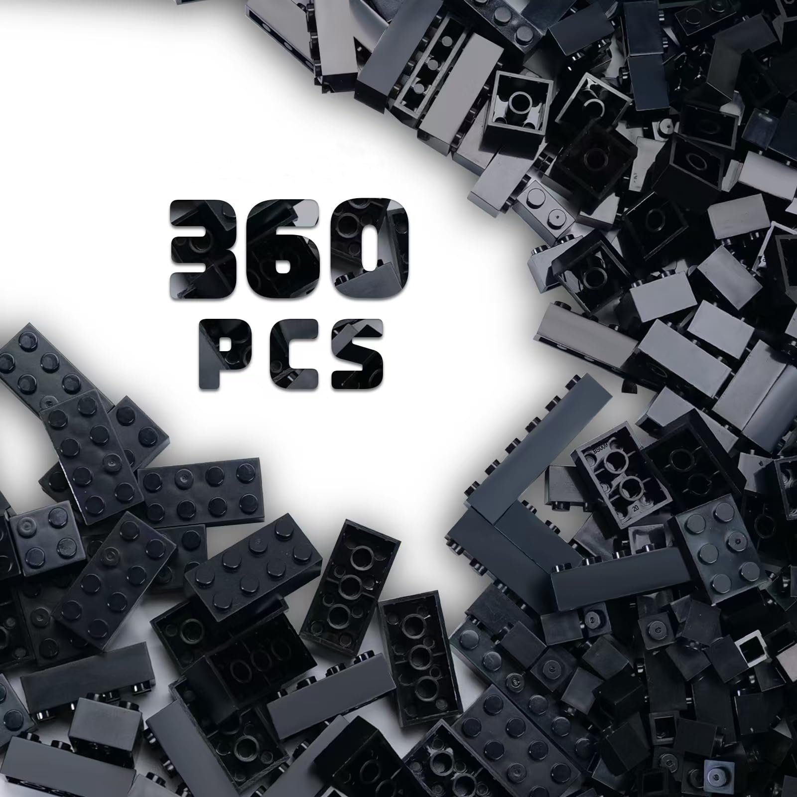 Amazon.com: 360 Piece White Classic Building Blocks Bulk, 7 Sizes ...