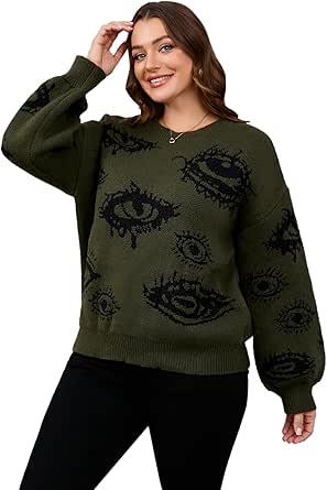 Amazon.com: Floerns Women's Plus Size Grunge Punk Print Long Sleeve ...