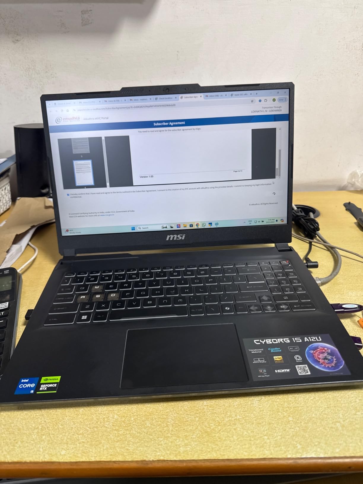 MSI Cyborg 15, Intel 12th Gen. i5-12450H, 40CM FHD 144Hz Gaming Laptop ...