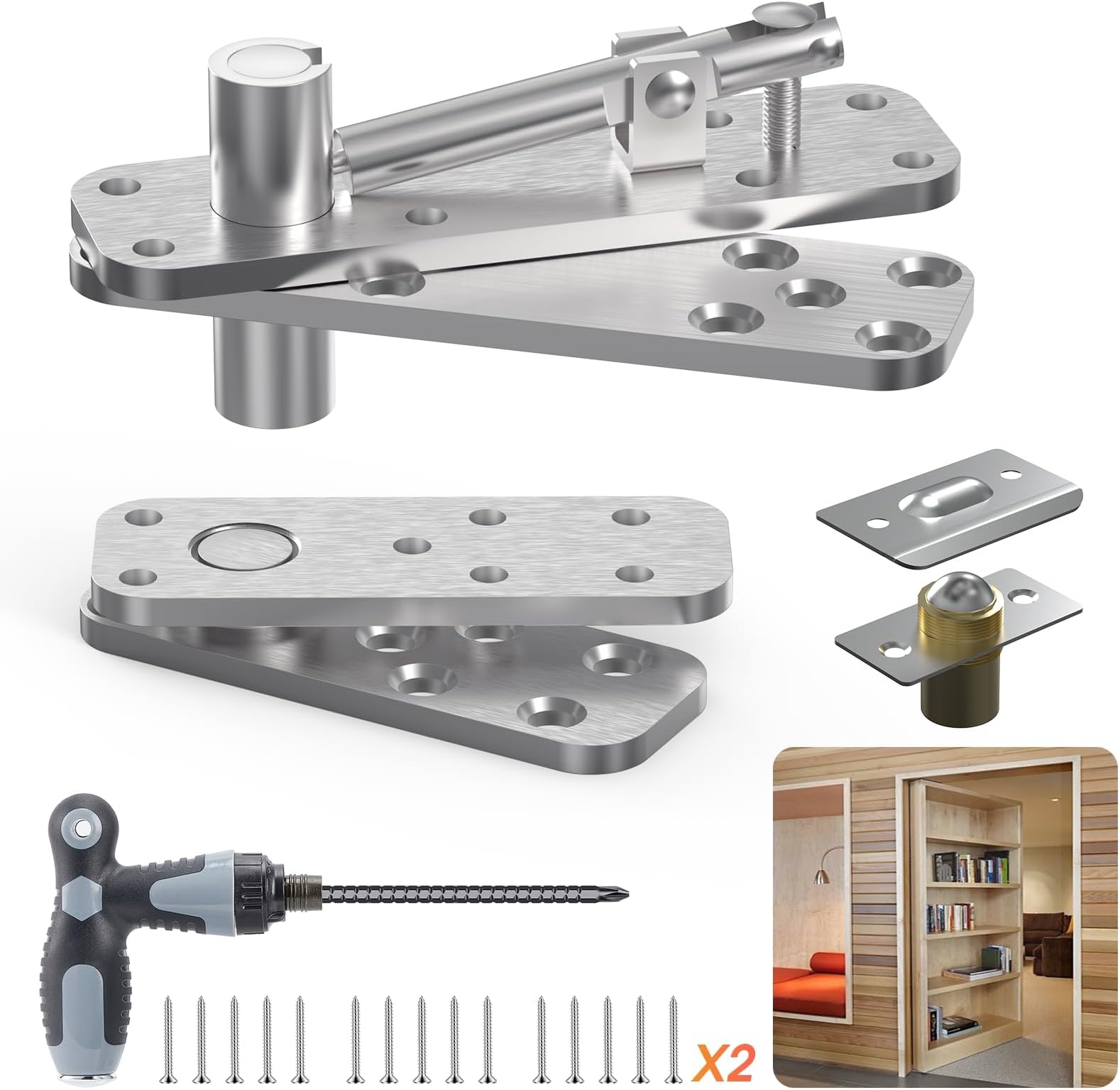 Pivot Hinges, Heavy Duty Hinges for Doors 360 Degree Shaft Stainless ...