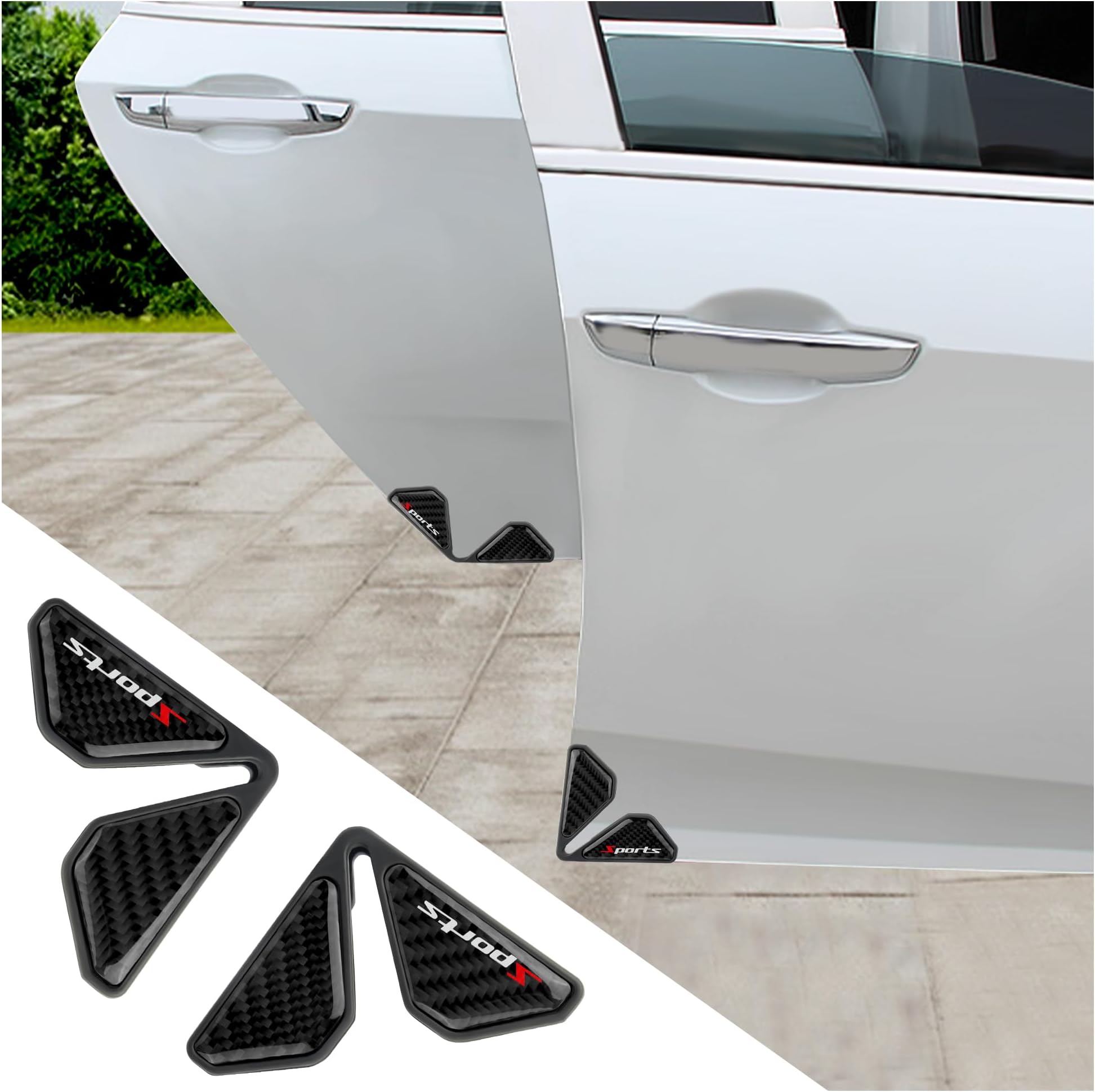 Amazon.com: Hosawtek Car Door Corner Guards 4 Pack + 4 Pack Black ...
