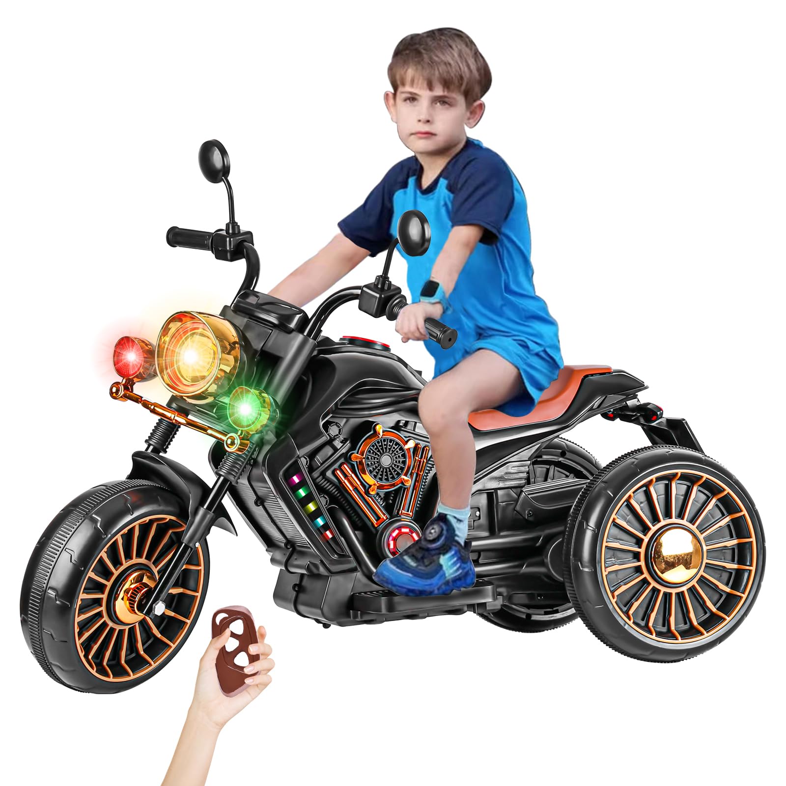 Kids Motorcycle, 6V10 Battery Electric Motorcycle with Smart Remote ...