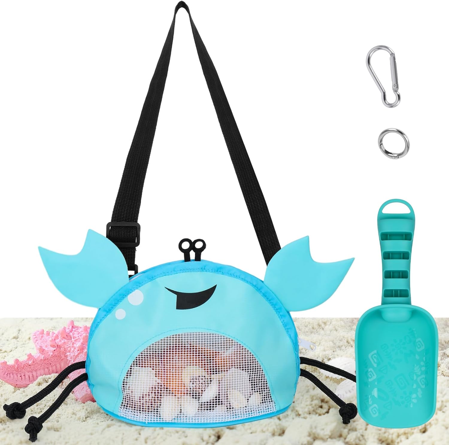 Amazon.com: AMOR PRESENT Mesh Beach Bag for Kids, Shell Collecting Bag ...