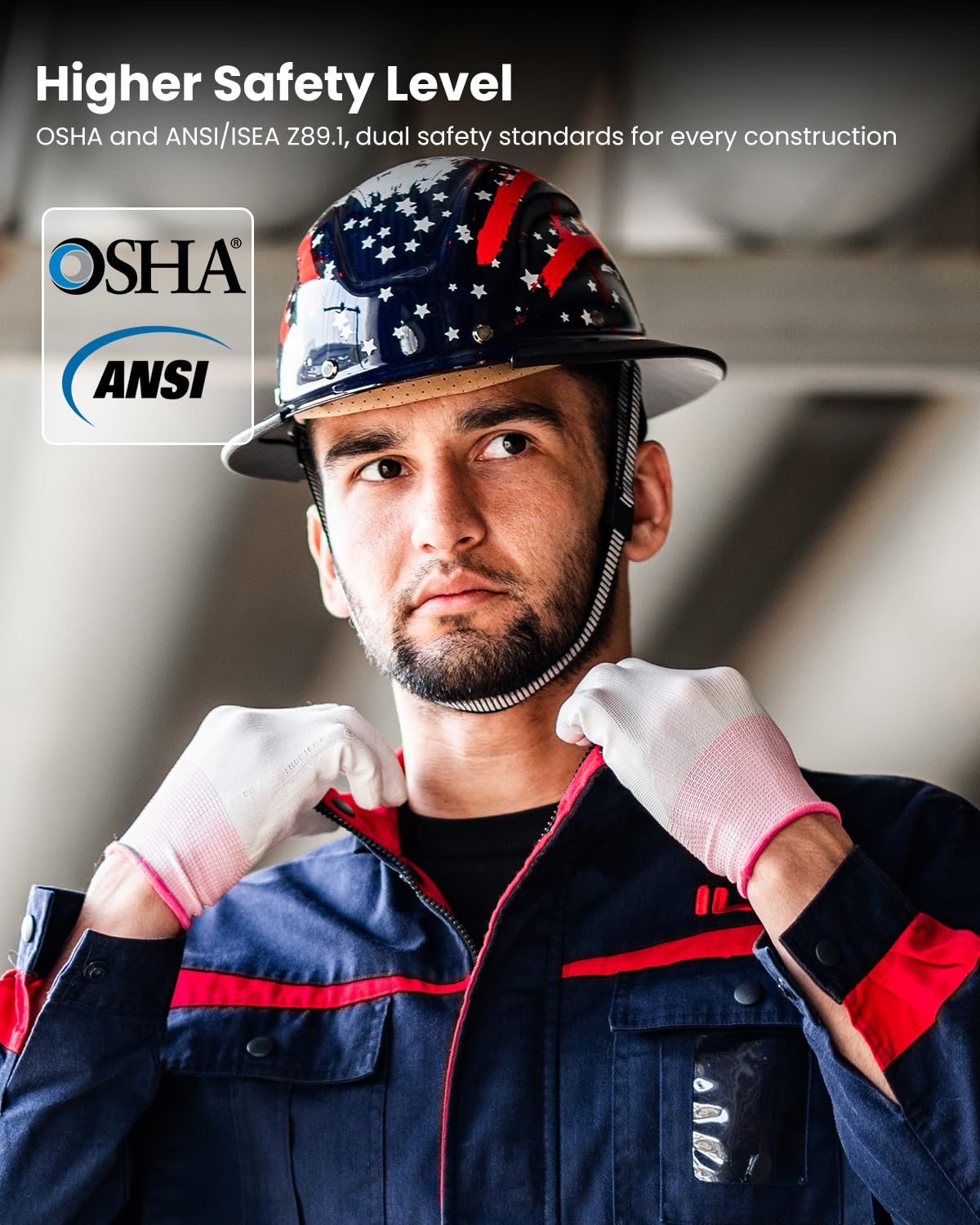 Snapklik.com : ILM Carbon Fiber Full Brim Hard Hat For Men