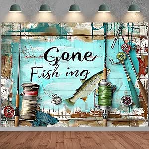 Amazon.com : Wooden Wall Fishing Theme Photography Background Kids Baby ...