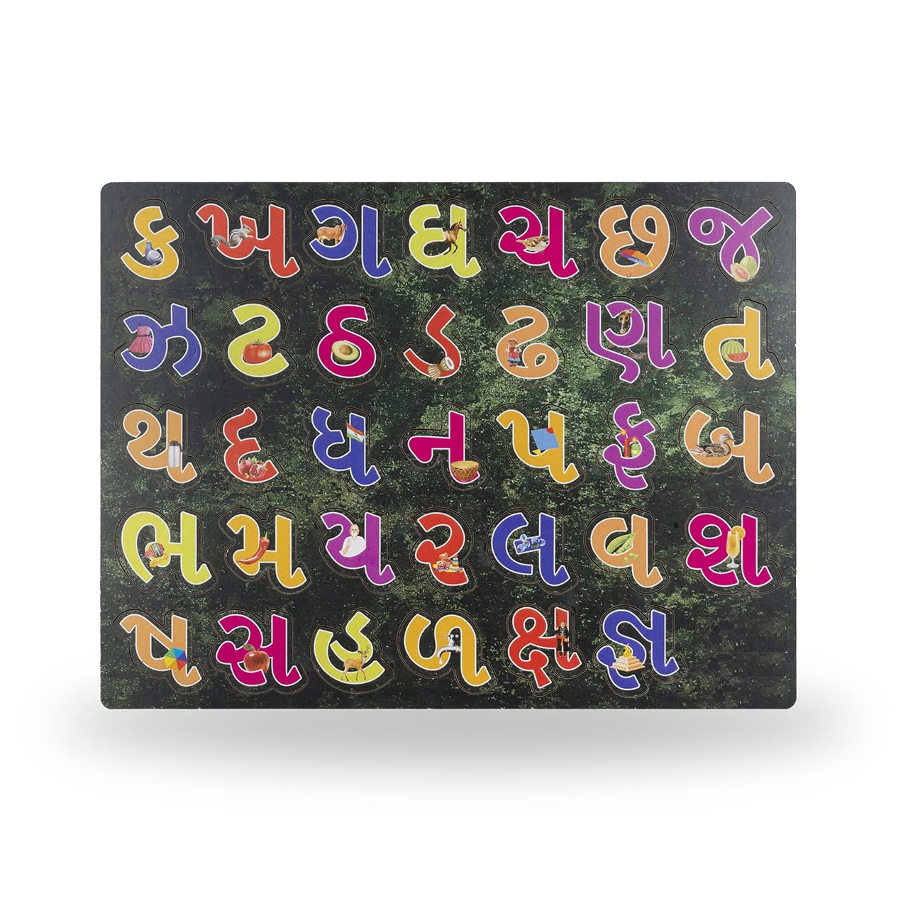 Kliffoowooden Gujarati Alphabet Puzzle With Pictures Abc Puzzle For Kid ...