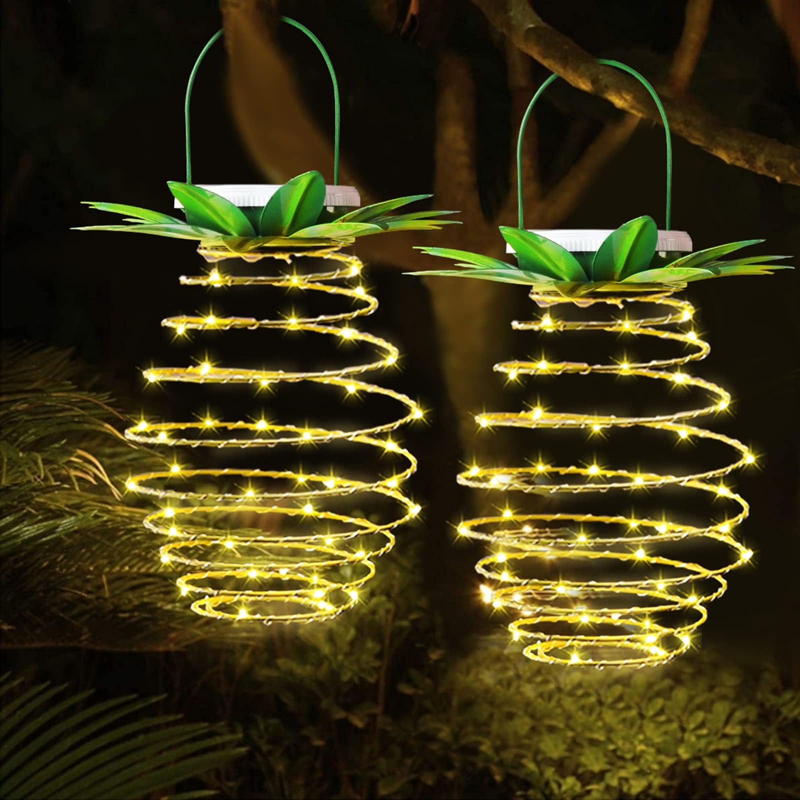 Amazon.com : VTECHOLOGY 60LED Pineapple Solar Light,Waterproof Lantern ...