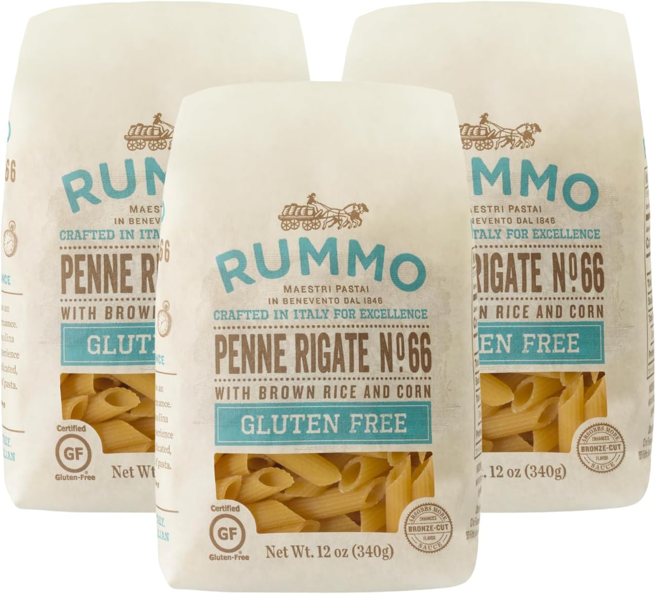 Amazon.com : Rummo Gluten Free Penne Rigate N.66 - Gluten Free Pasta ...