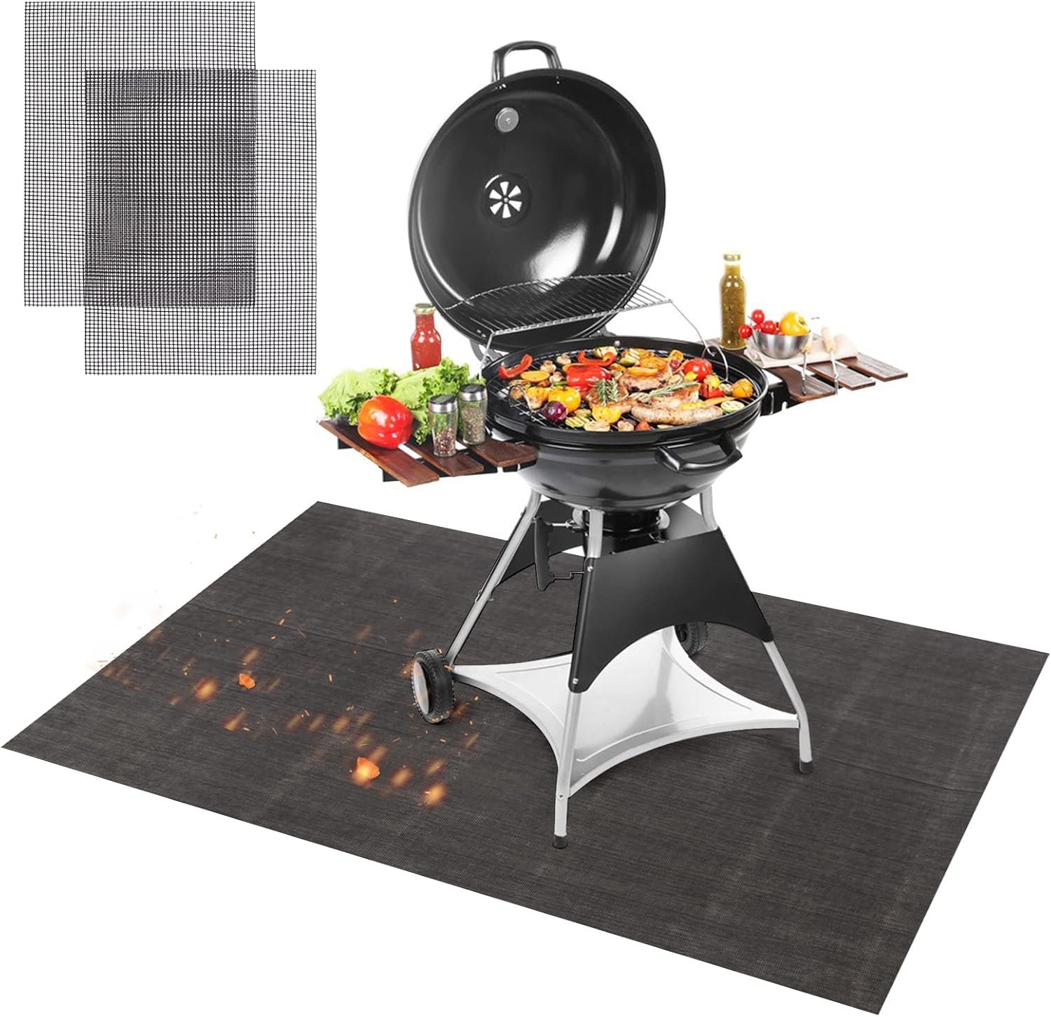 Amazon.com: HOUSEEN Fireproof Grill Mats, Under Grill Mat 40×60 Inch ...