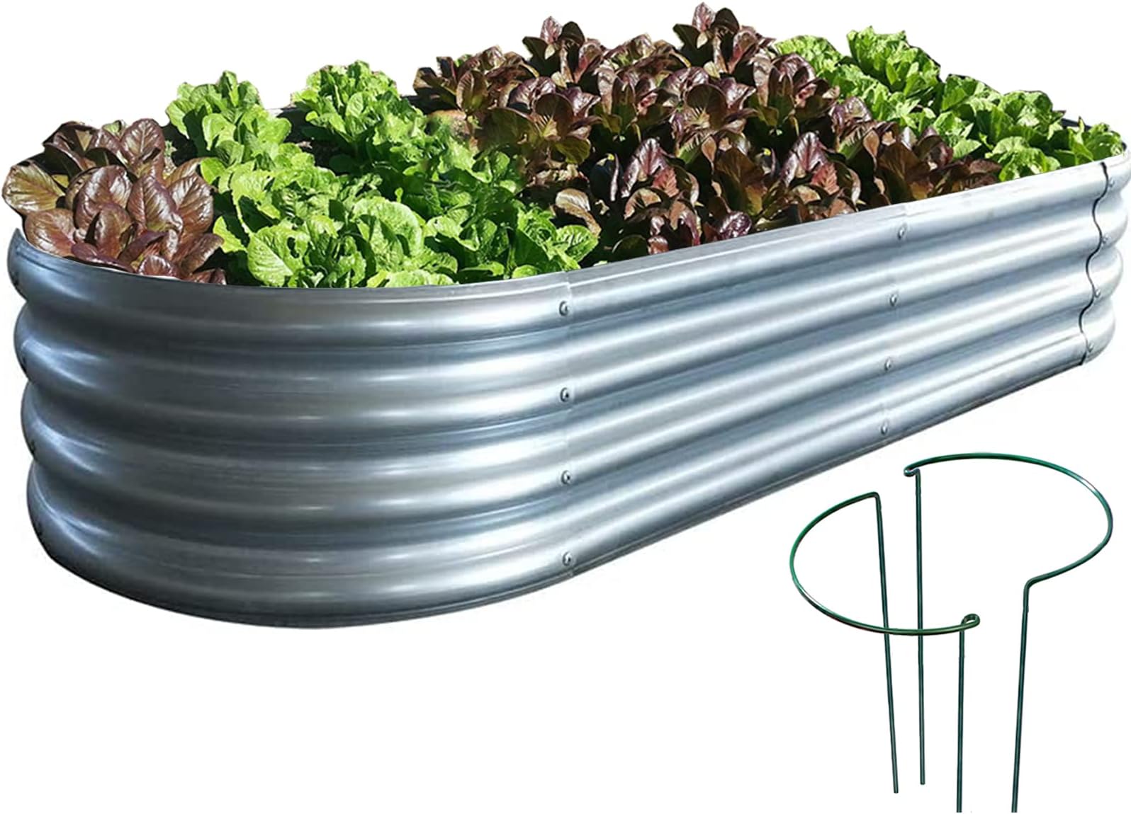Amazon.com: 2 Pcs 9 x 3 x 1 FT Galvanized Steel Raised Garden Bed ...