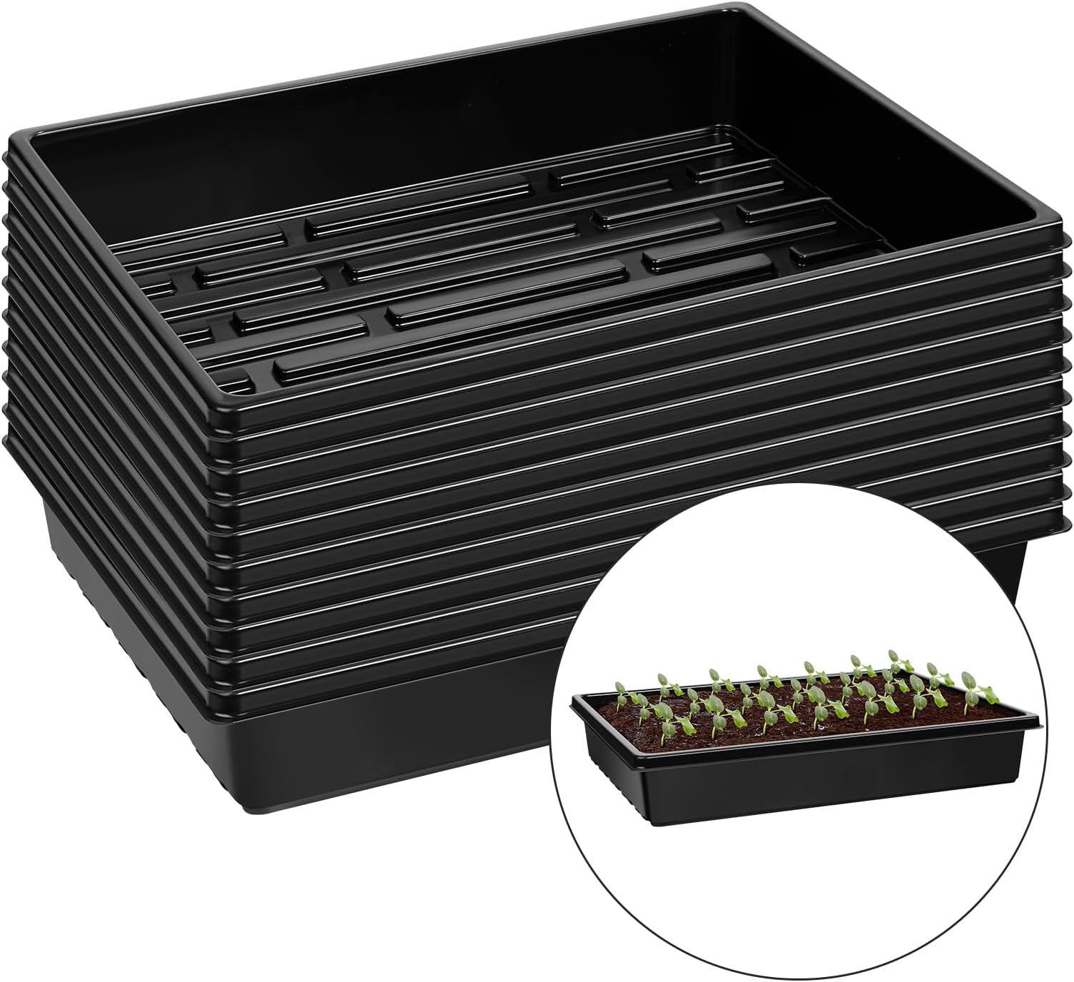 Amazon.com : Wild Green Fingers 10 Seed Starting Plant Growing Trays ...
