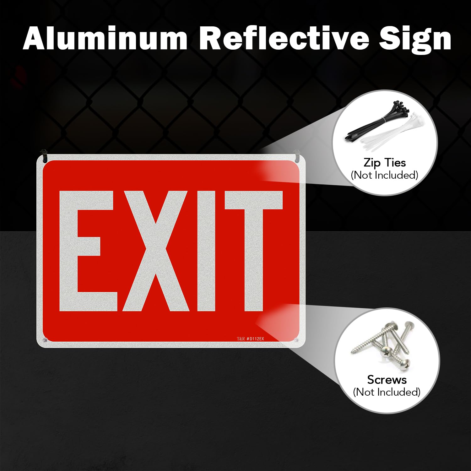 Snapklik.com : T&R Exit Sign - 2 Pack - 10 X 7 Inches Rust Free .040 ...