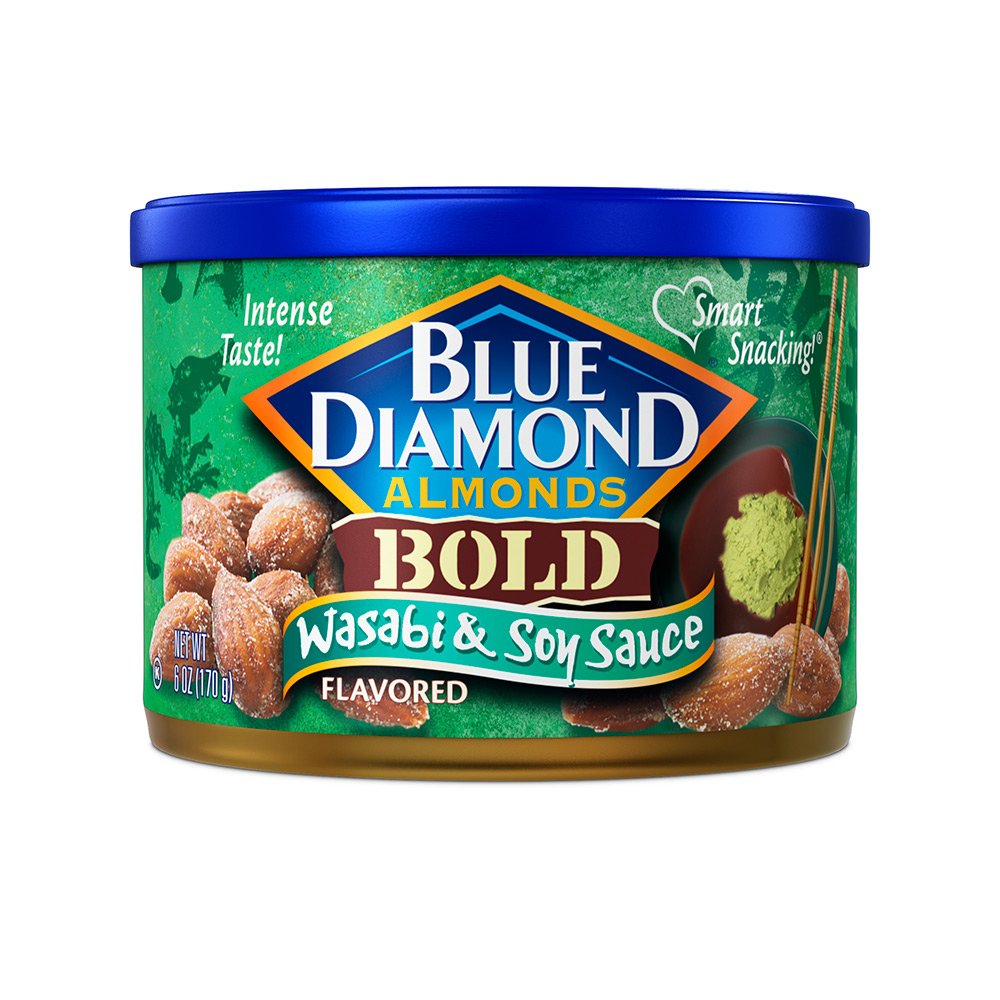 Amazon.com : Blue Diamond Almonds, Bold Wasabi & Soy Sauce, 6 Oz ...