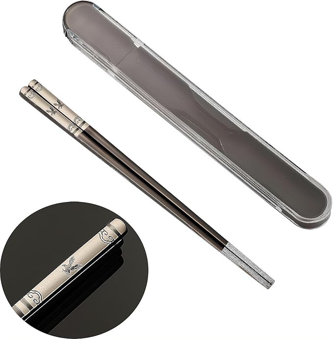 Amazon.com: Portable Chopsticks with Pull Design Case, Reusable Metal ...