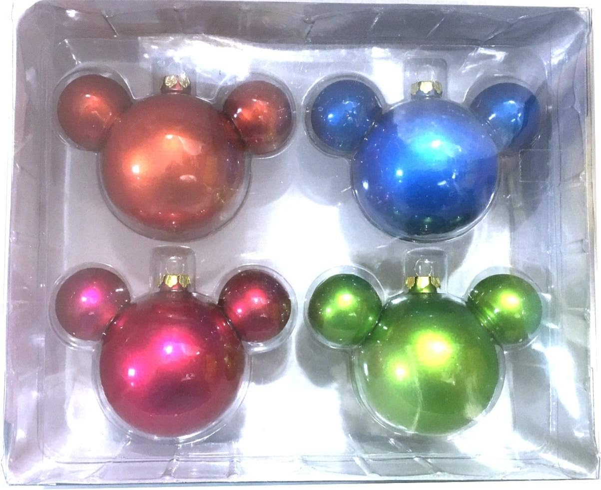 Amazon.com: Disney's Holiday Collection Set of 4 Glass Ornaments-4 Ct ...