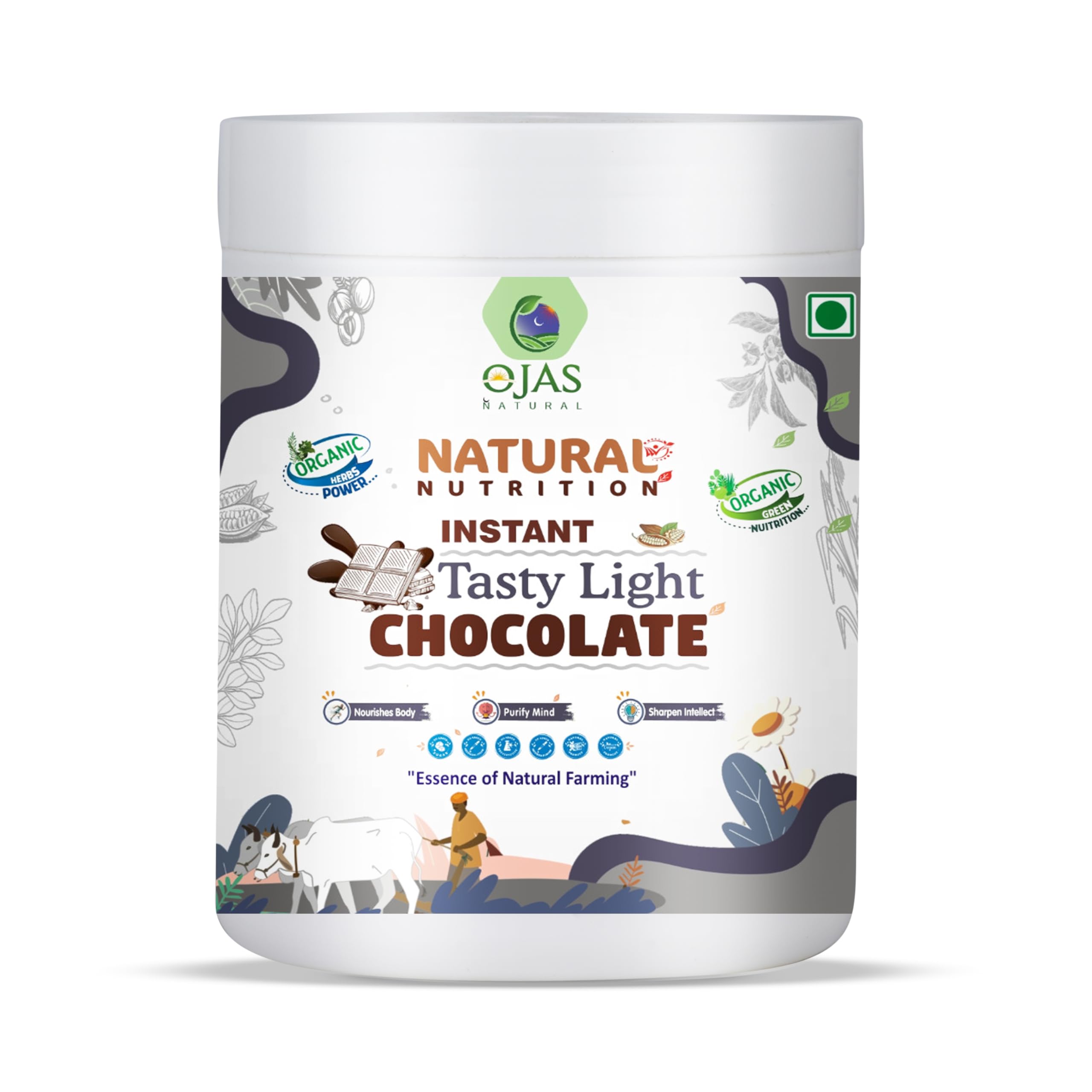 OJAVEDA by OJAS NATURALS Instant Ligh tChocolate Milk Mix Enriched With Green Nutrition Rich and ...