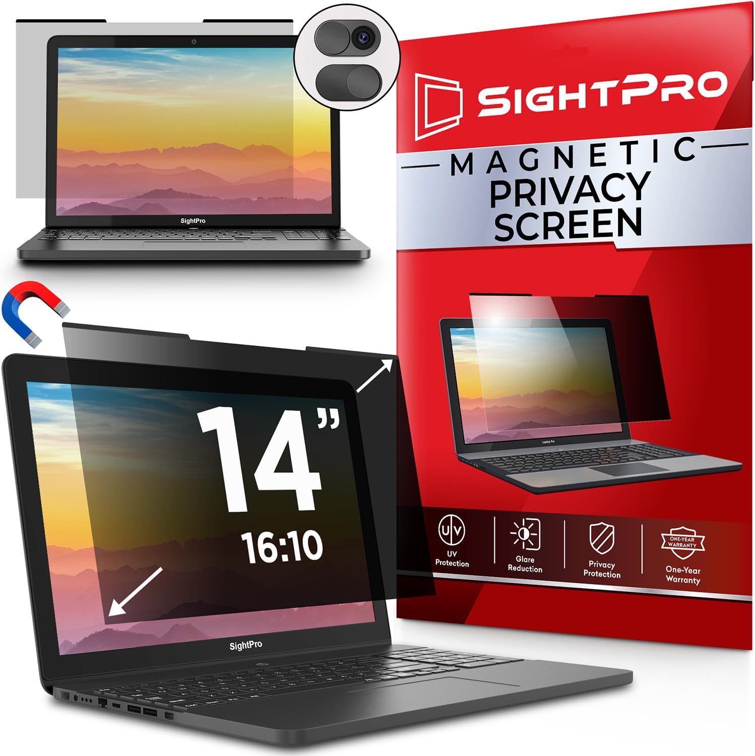 Amazon.com: SightPro Magnetic Laptop Privacy Screen 14 Inch 16:10 ...