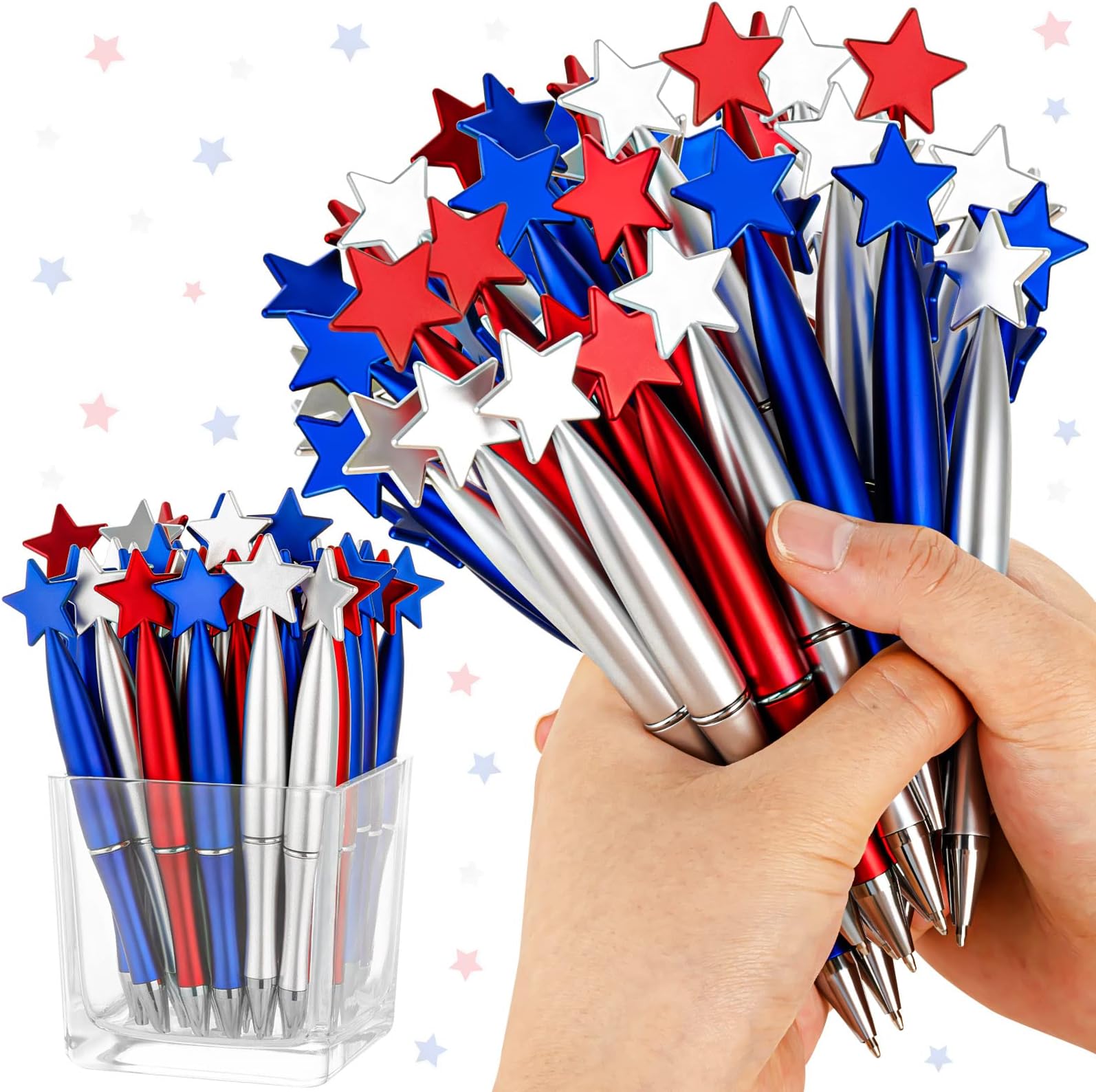 Amazon.com : 48Pcs Star Pens, July 4th Independence Day Pens, 1.0mm ...