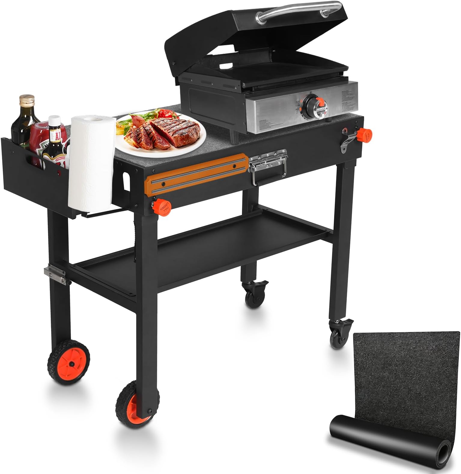 Amazon.com: OOX Portable Grill Table with Double-Shelf for Outdoor Prep ...