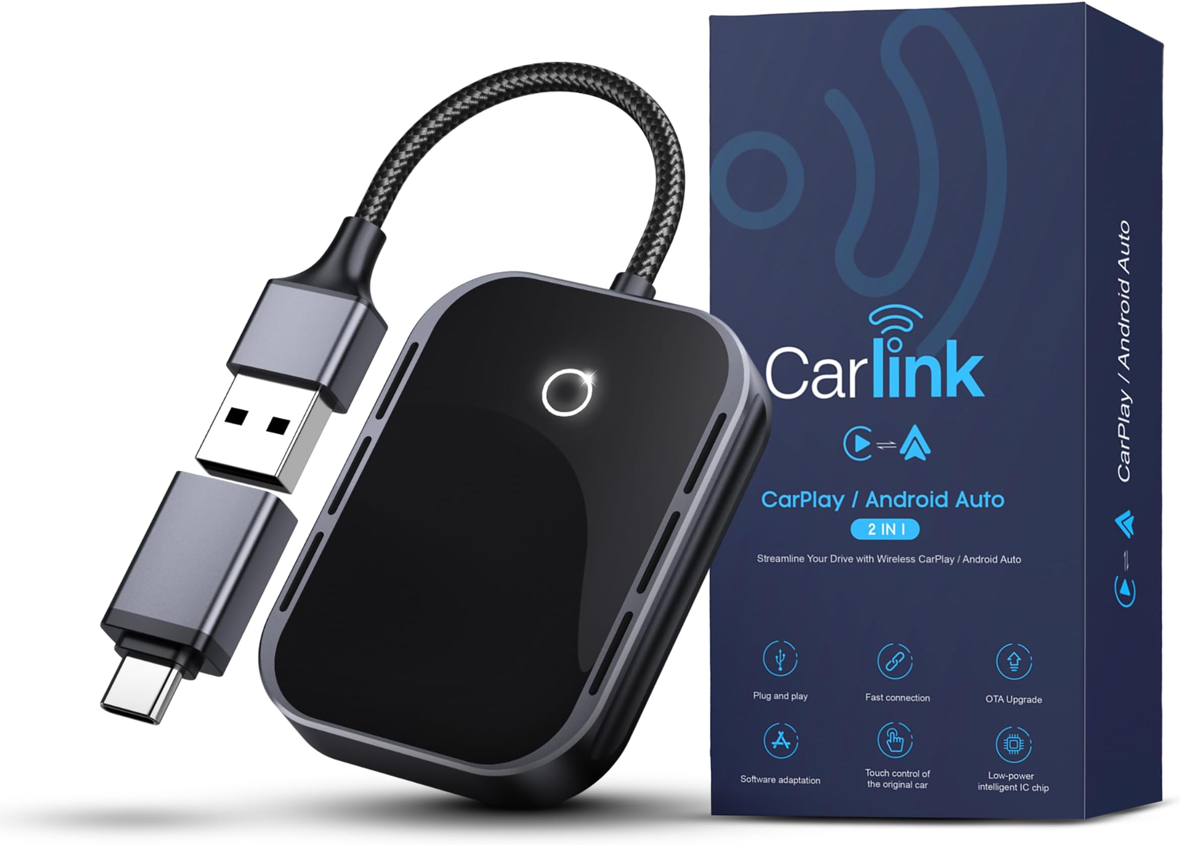 Amazon.com: Carlink Wireless CarPlay & Android Auto Adapter for iPhone ...