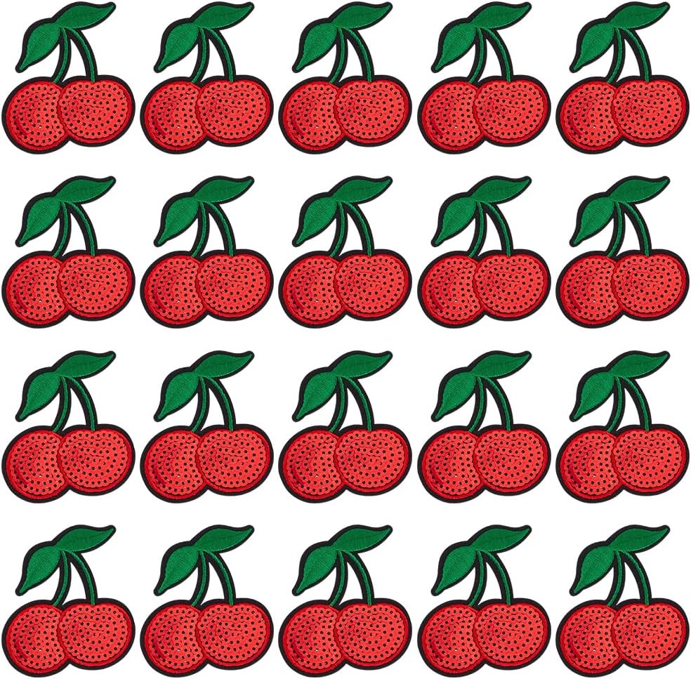 Amazon.com: Kirako 12Pcs Cherry Iron on Patches Cute Fruit Cherry Bomb ...